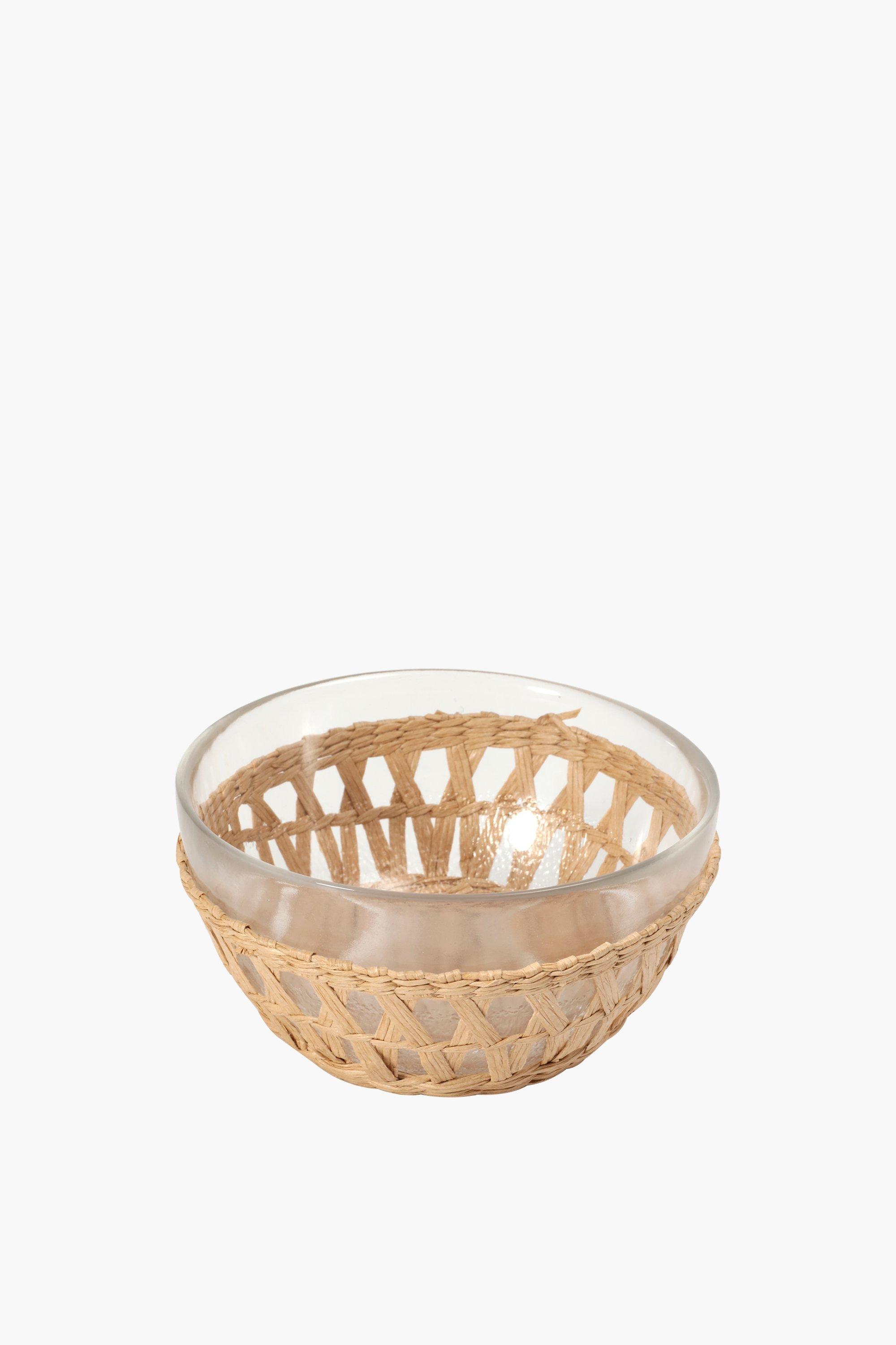 Glass And Rattan Bowl
