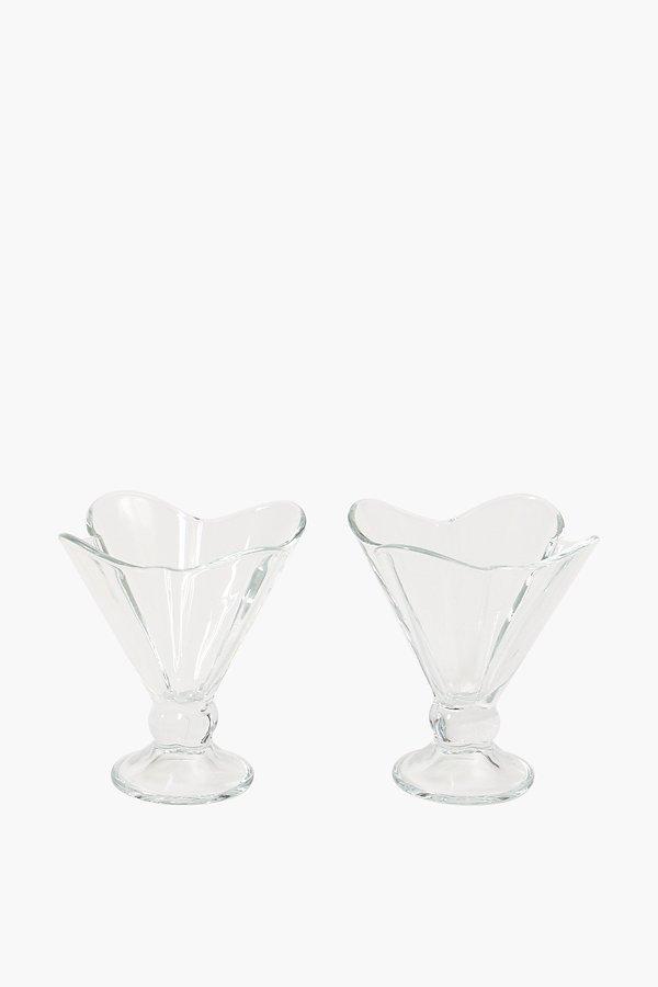 2 Glass Ice Cream Bowls