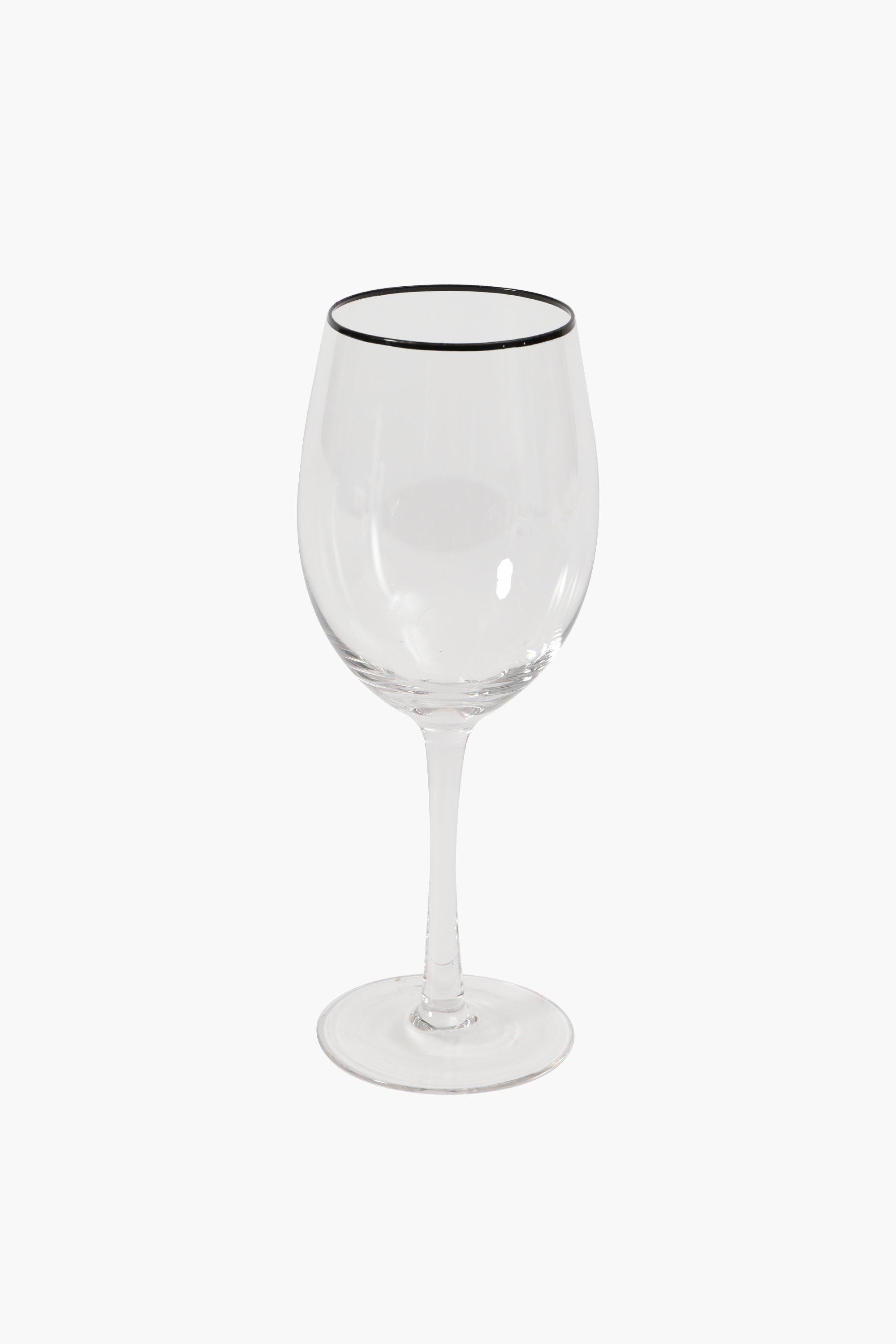 Metallic Rim Wine Glass