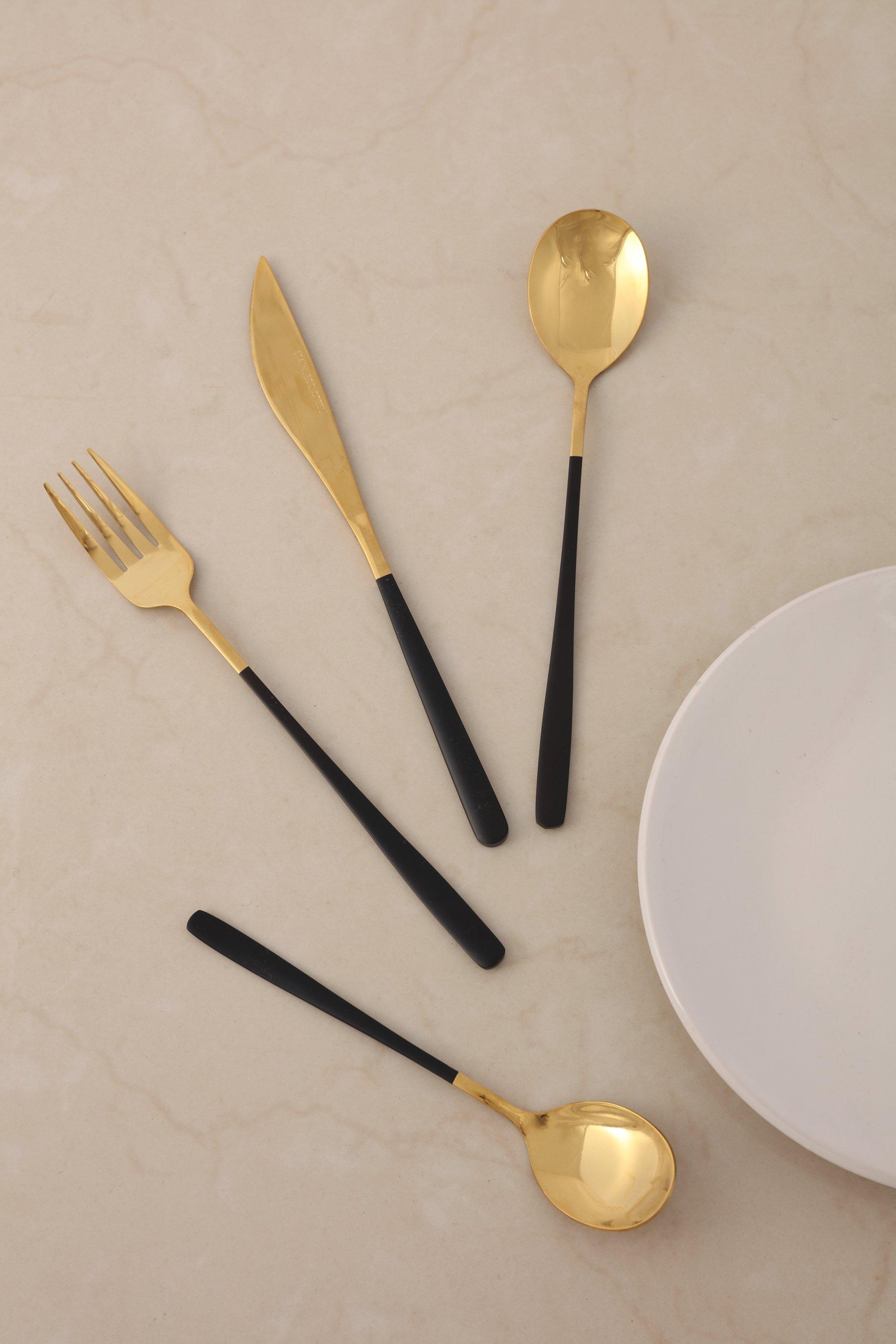 24 Piece Metallic Cutlery Set