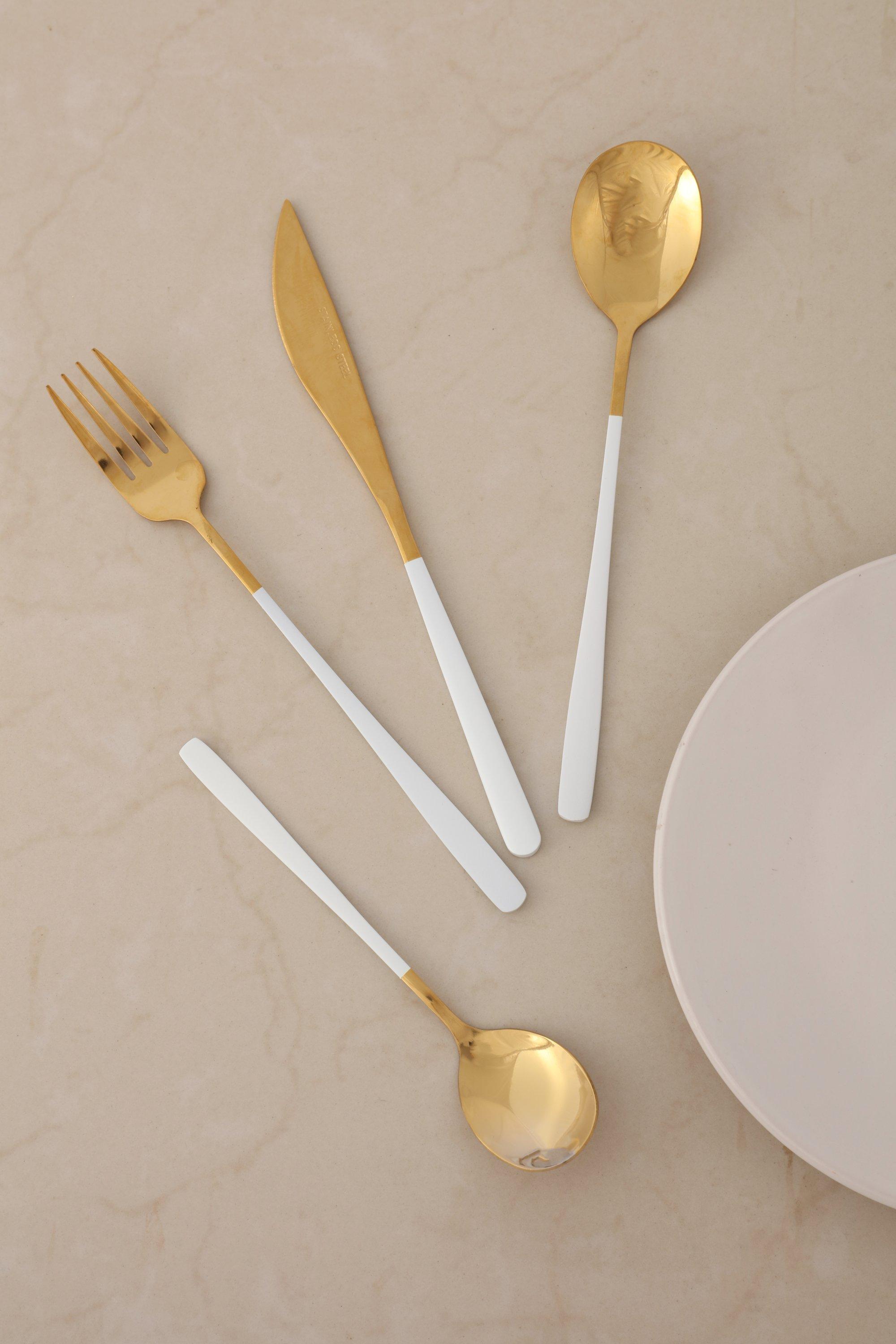24 Piece Metallic Cutlery Set