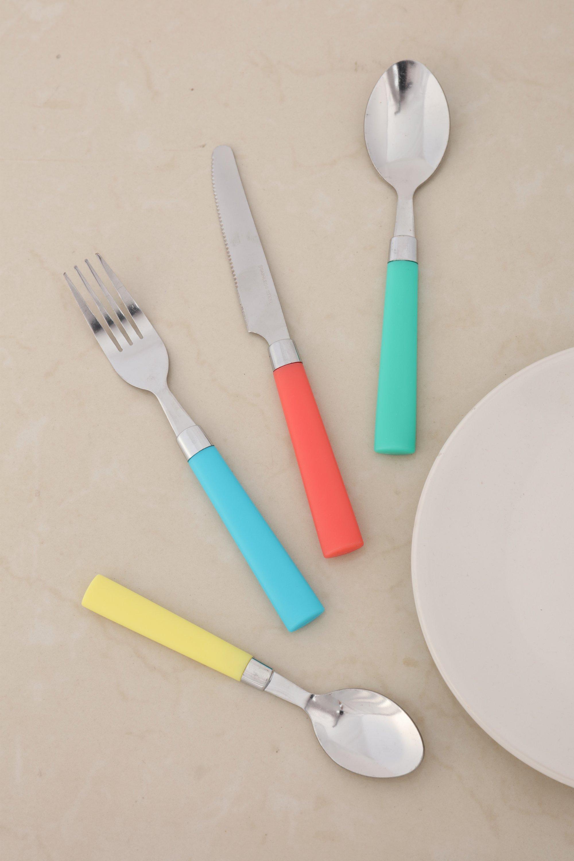 16 Piece Pastel Cutlery Set