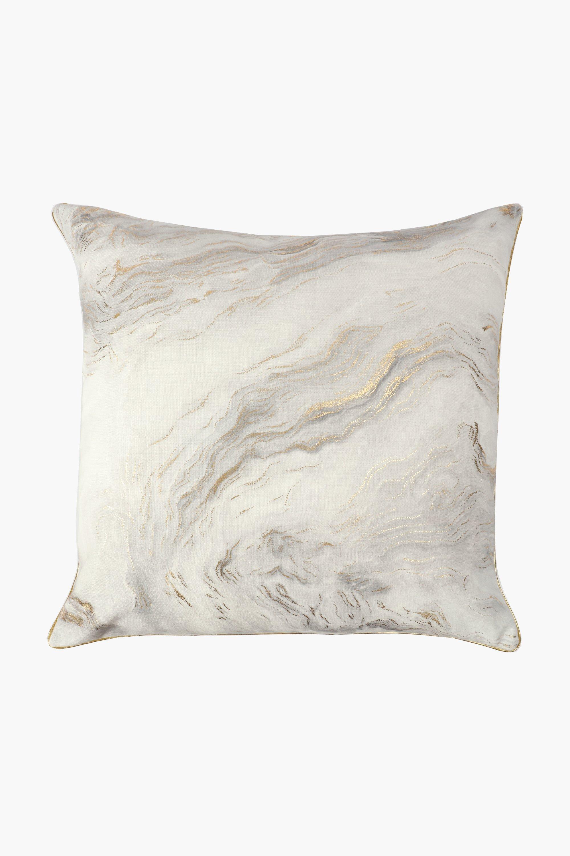 Printed Italian Marble Feather Scatter Cushion, 60x60cm
