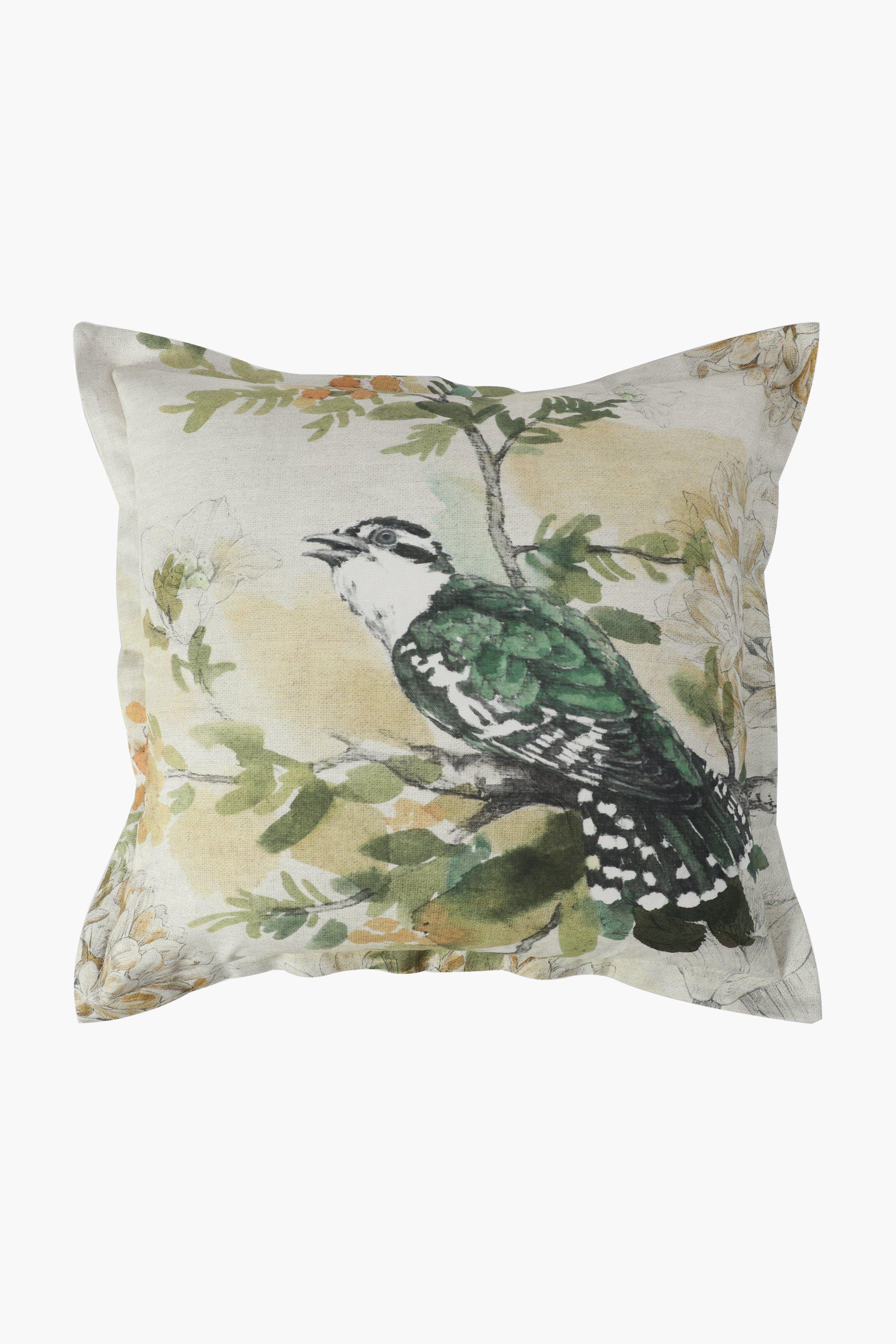 Printed Cuckoo Bird Scatter Cushion, 55x55cm