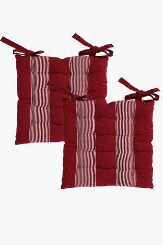 2 Pack Pacific Stripe Chair Pad, 40x40cm
