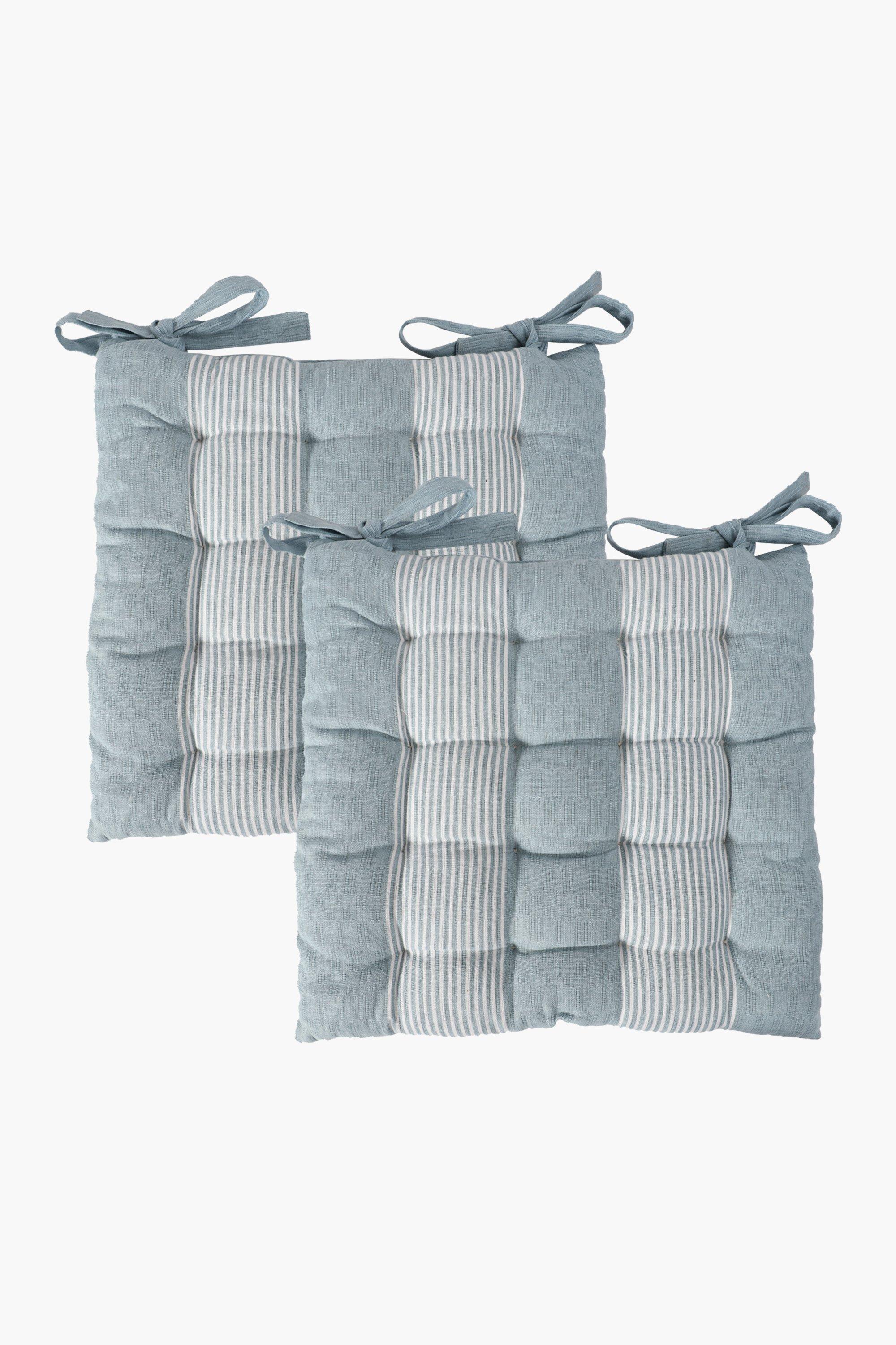 2 Pack Pacific Stripe Chair Pad, 40x40cm