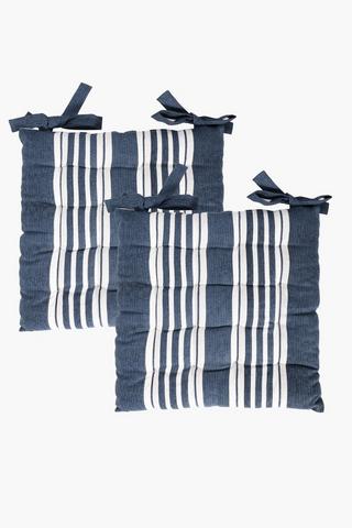 2 Pack Glory Stripe Chair Pad 40x40cm