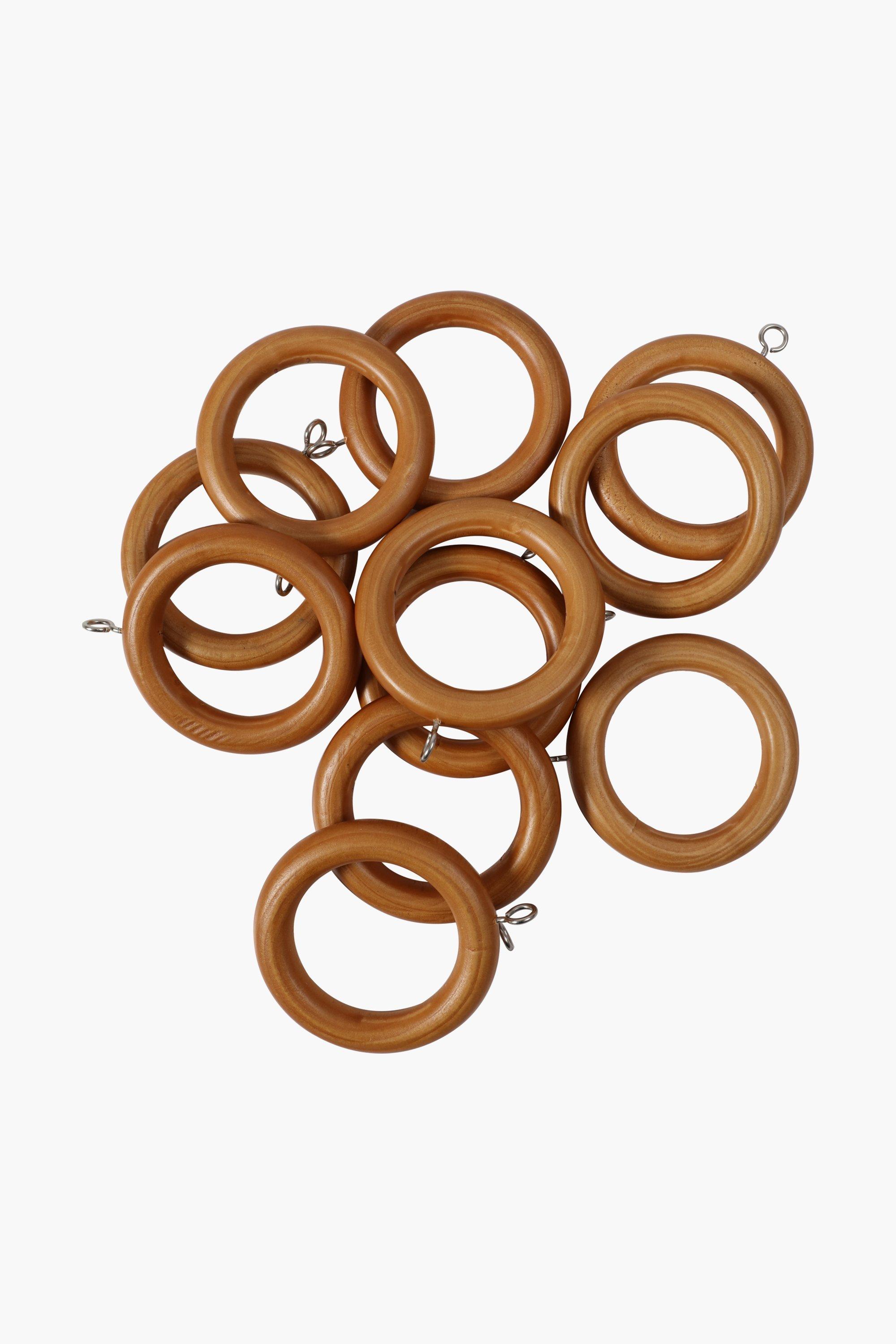 Mango Wood 12 Pack Rod Rings, 35mm
