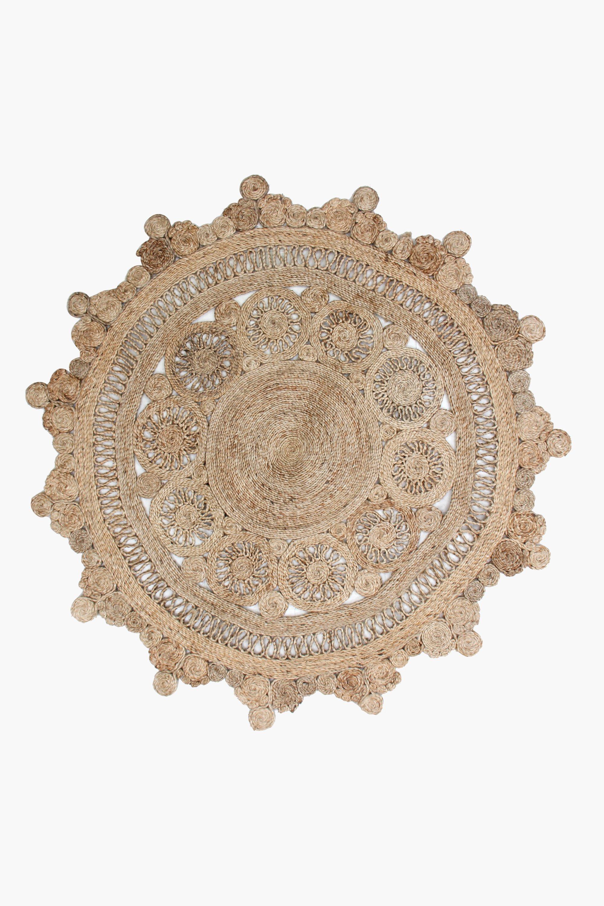 Jute Hand Crafted Round Rug, 180cm