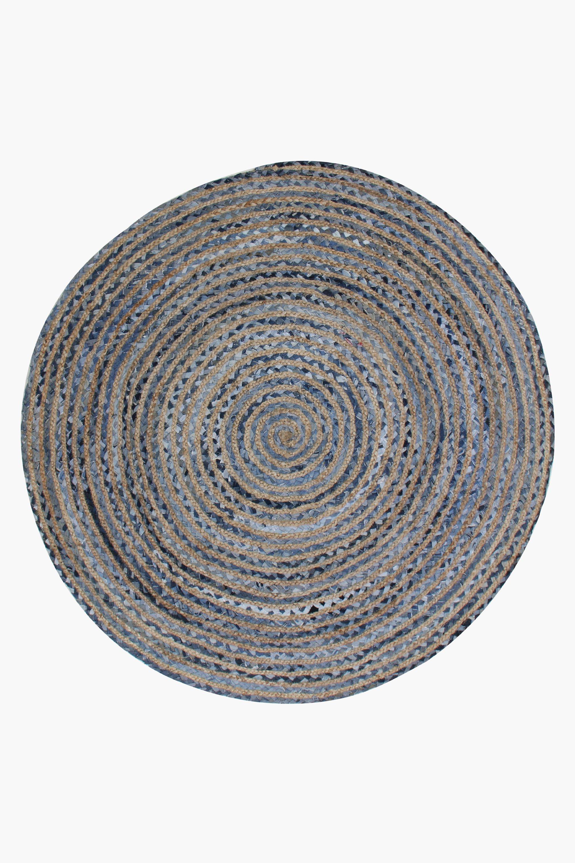 Jute Denim Round Rug, 150cm