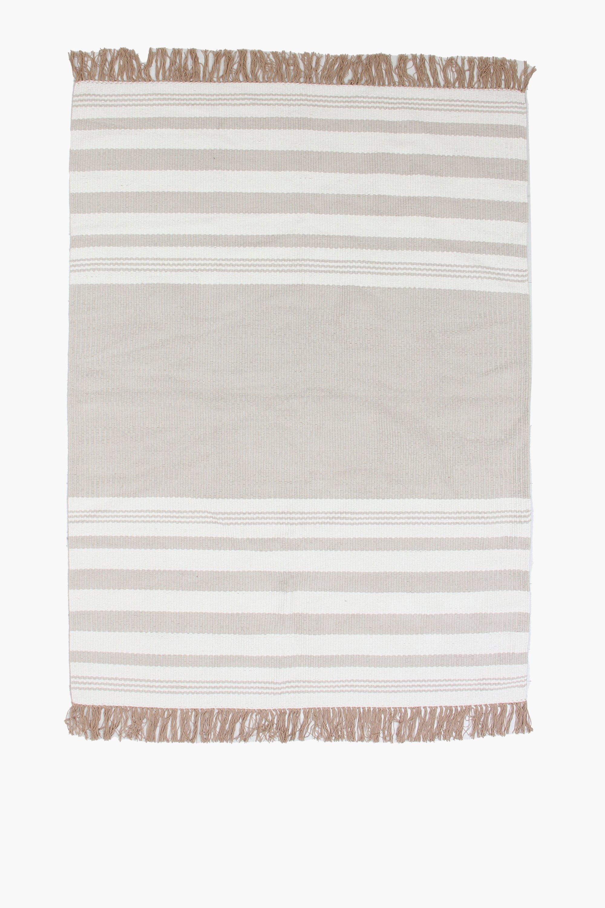 Jacquard Cotton Stripe Rug 120x180cm
