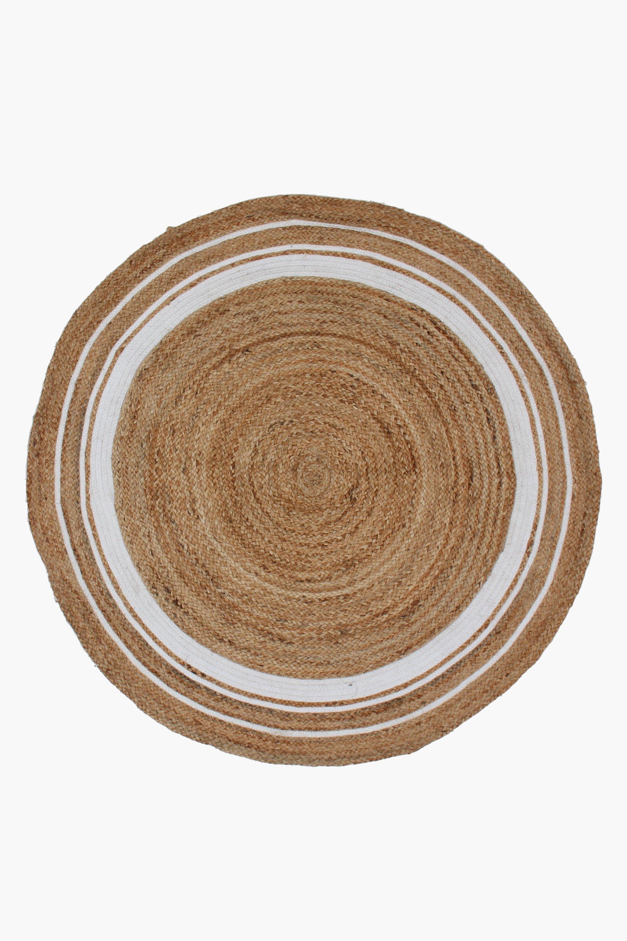 Jute Triple Trim Round Rug, 120cm