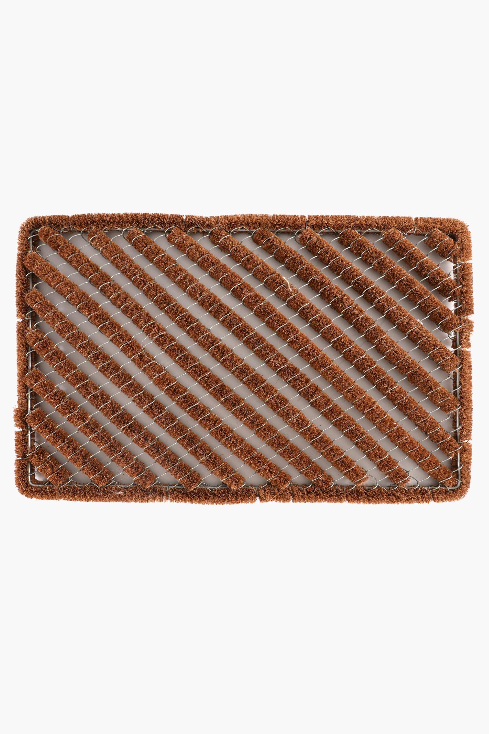Coir And Wire Brush Door Mat, 40x60cm