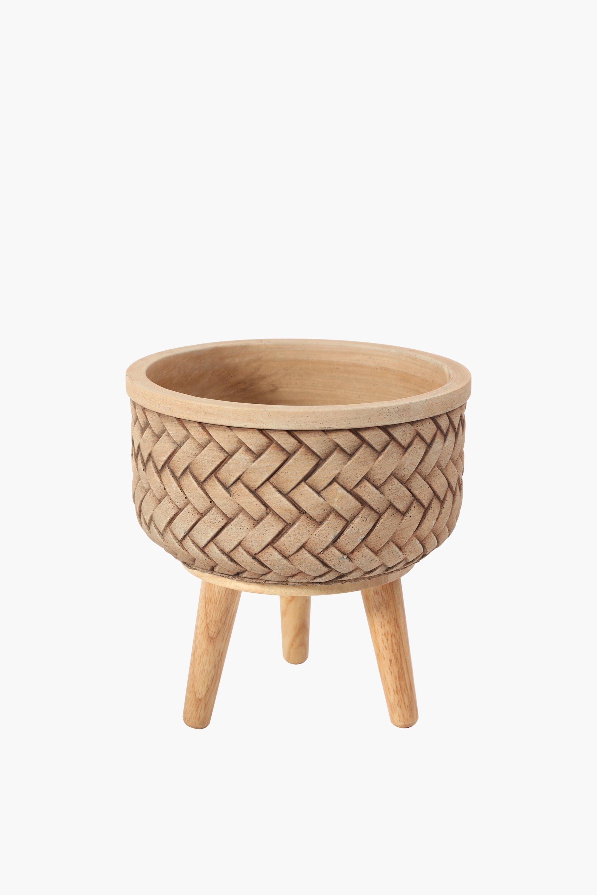 Ceramic Weave Standing Planter, Medium