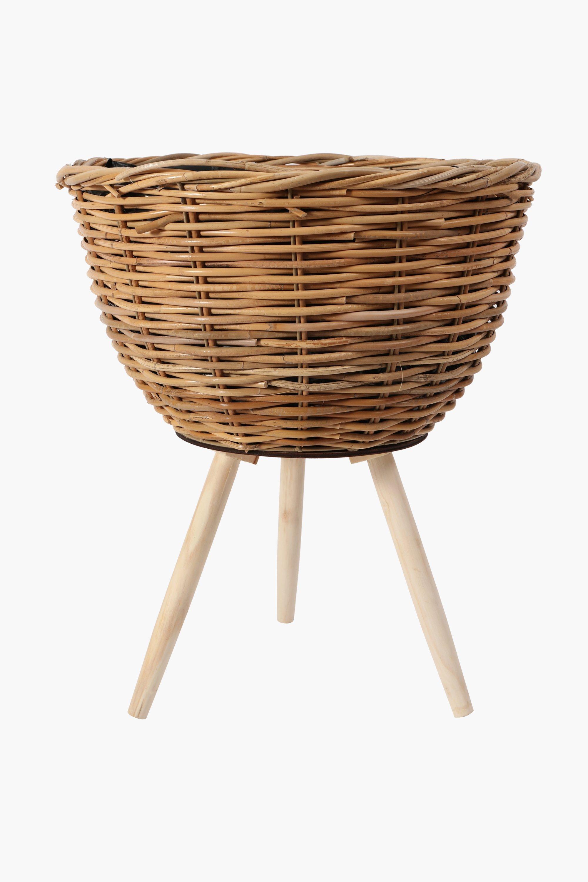 Woven Basket Standing Planter, Large