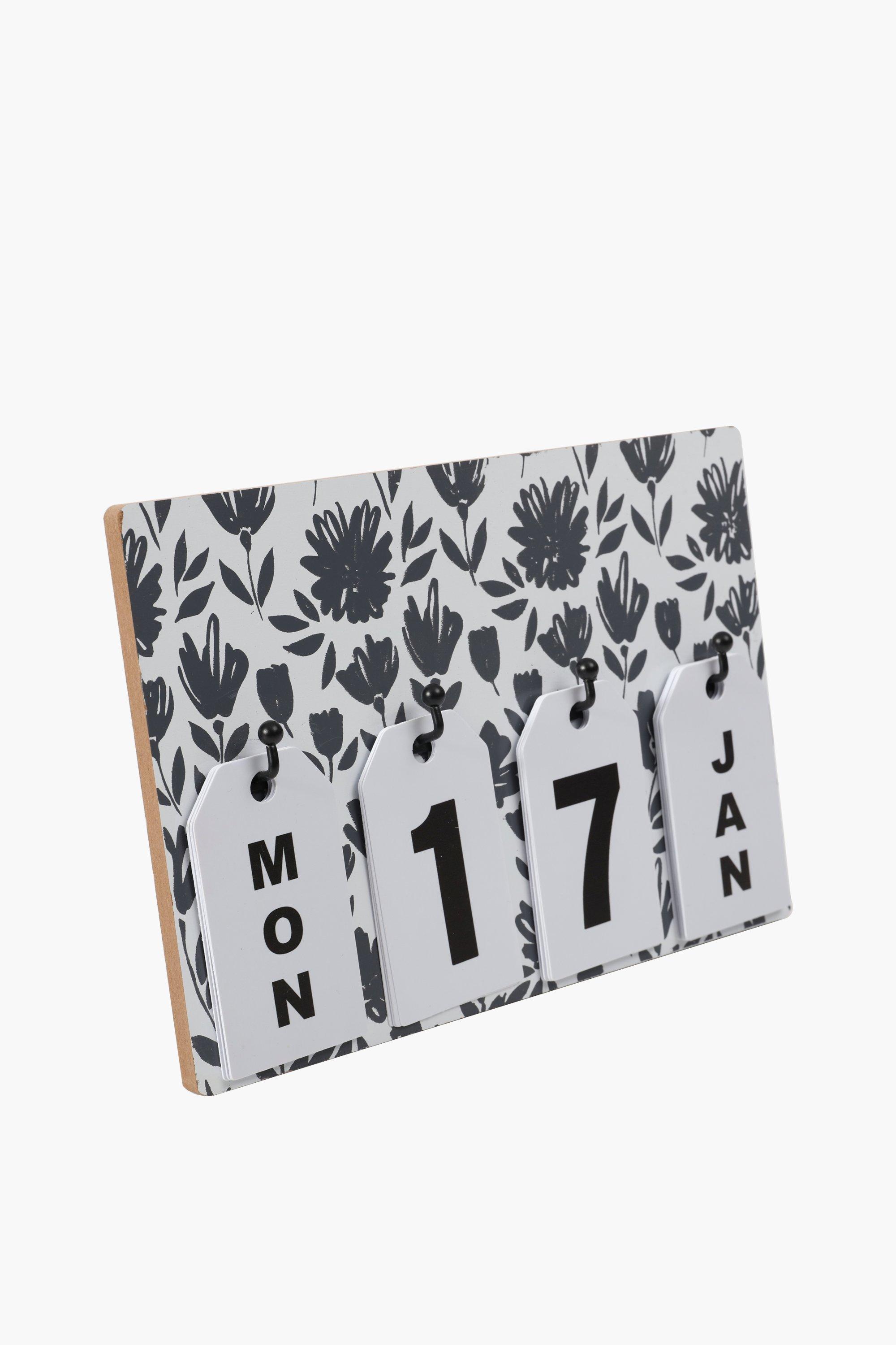 Wooden Floral Flip Calendar