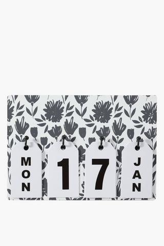 Wooden Floral Flip Calendar