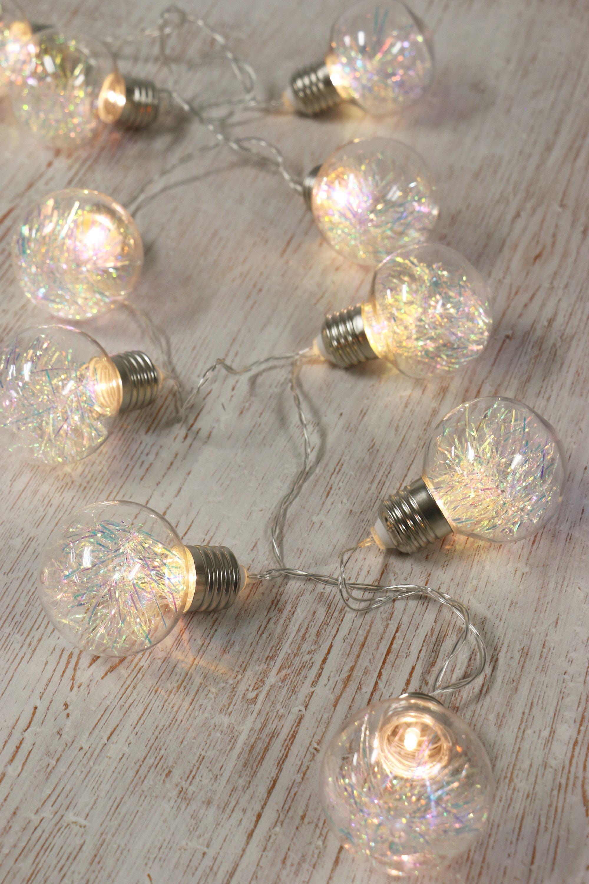 Tinsel Iridescent Bulb String Lights