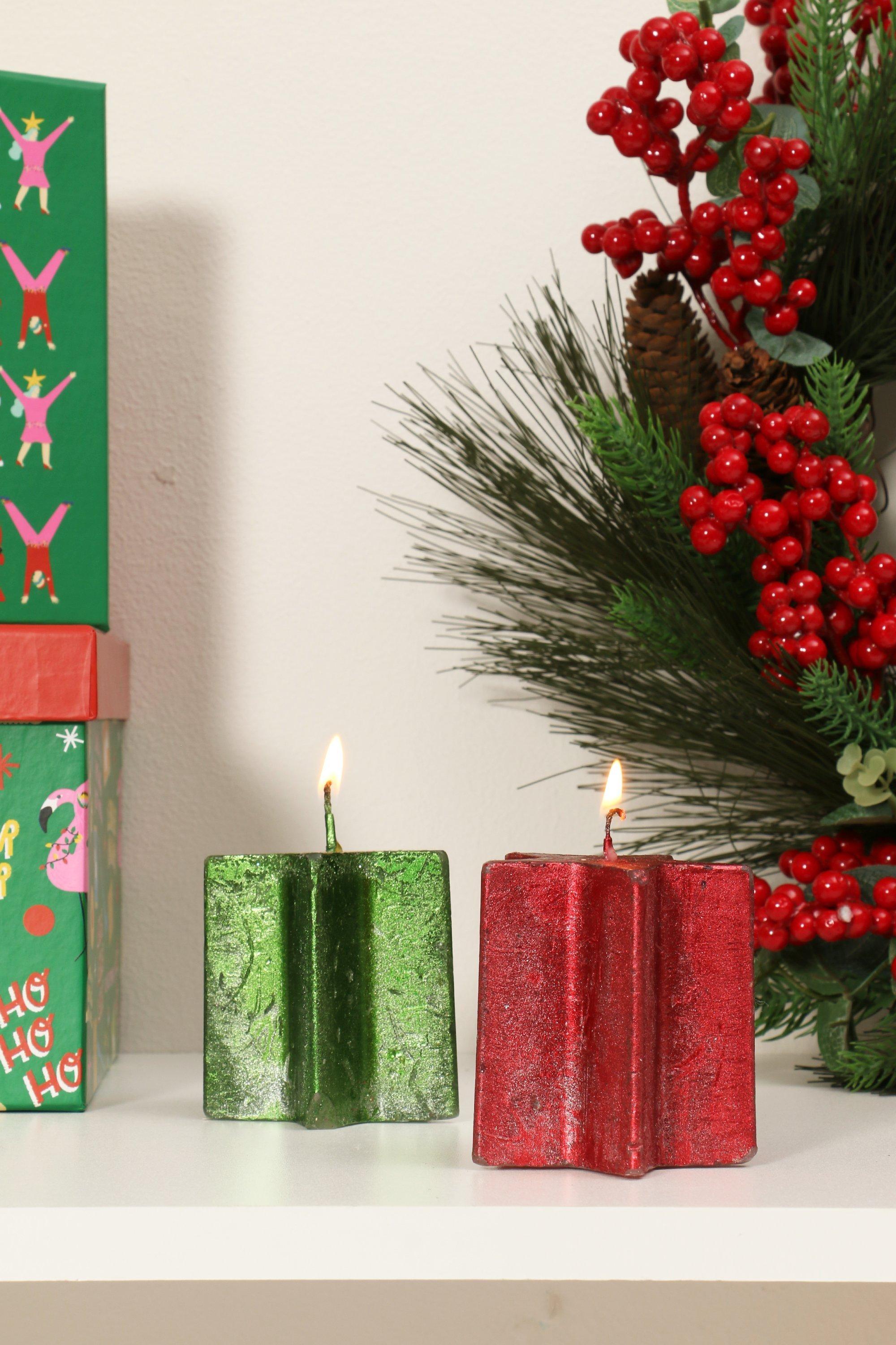 Star Pillar Candle 7x75cm