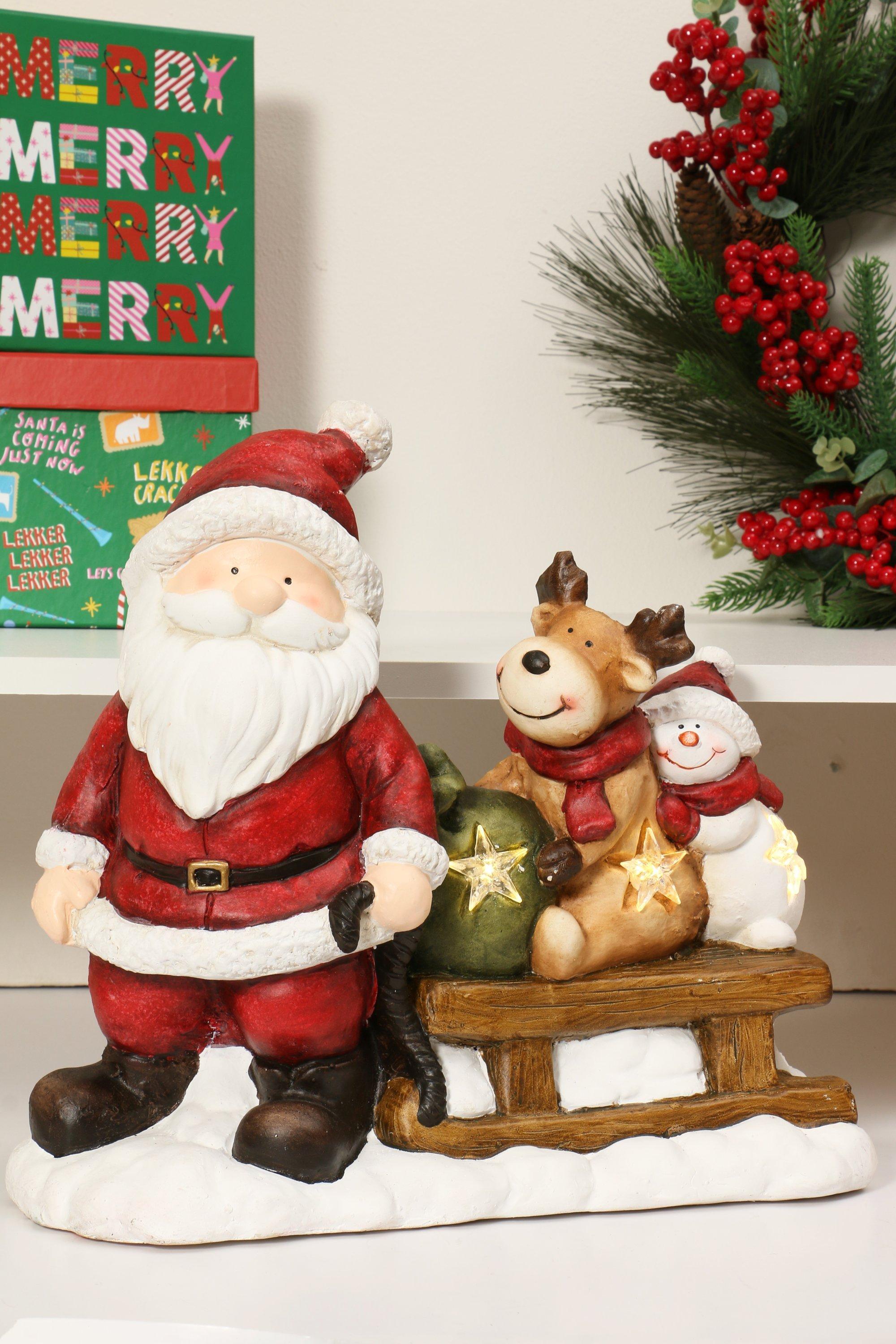 Ceramic Santa Led Sleigh