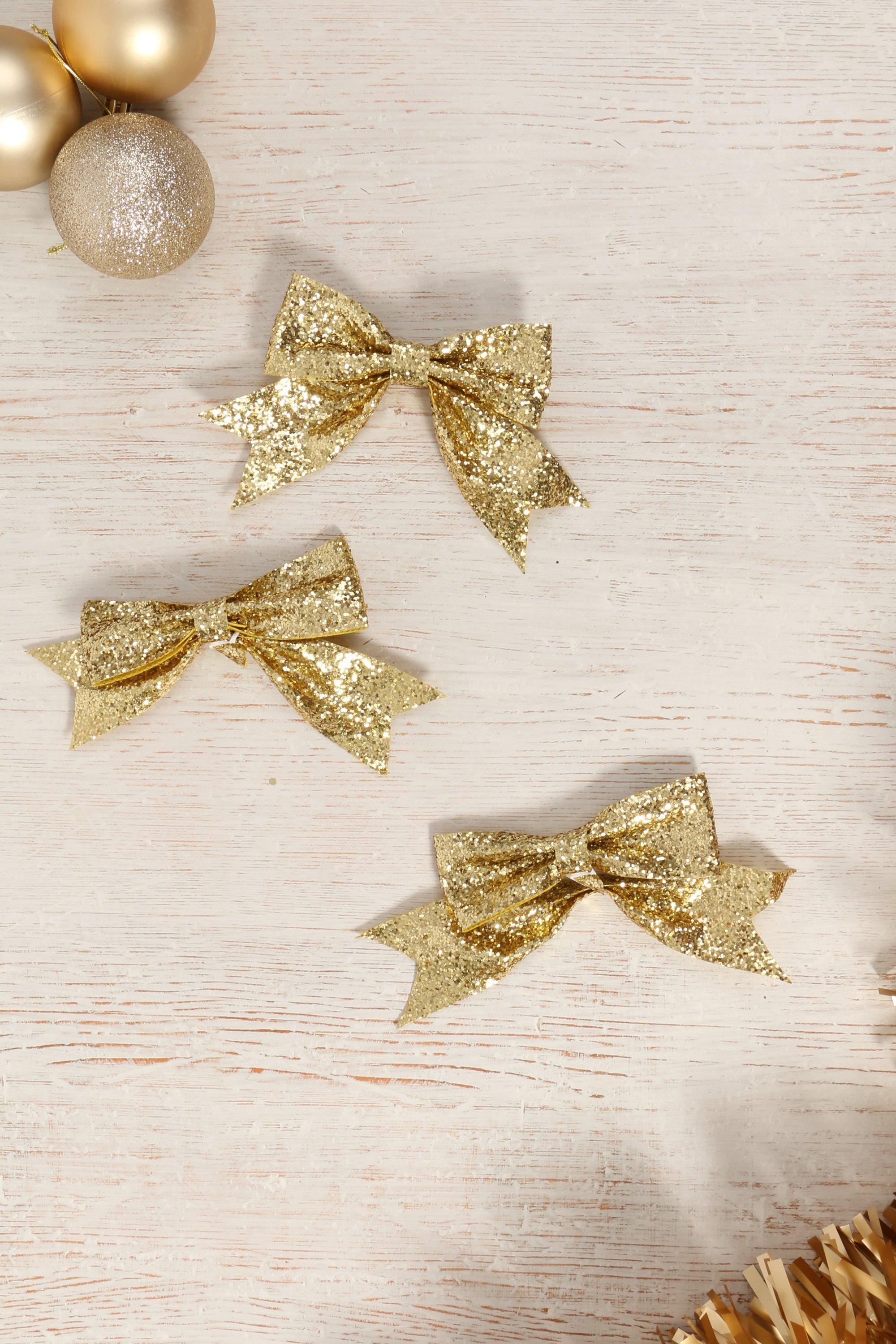 3 Pack Shine Glitter Bows
