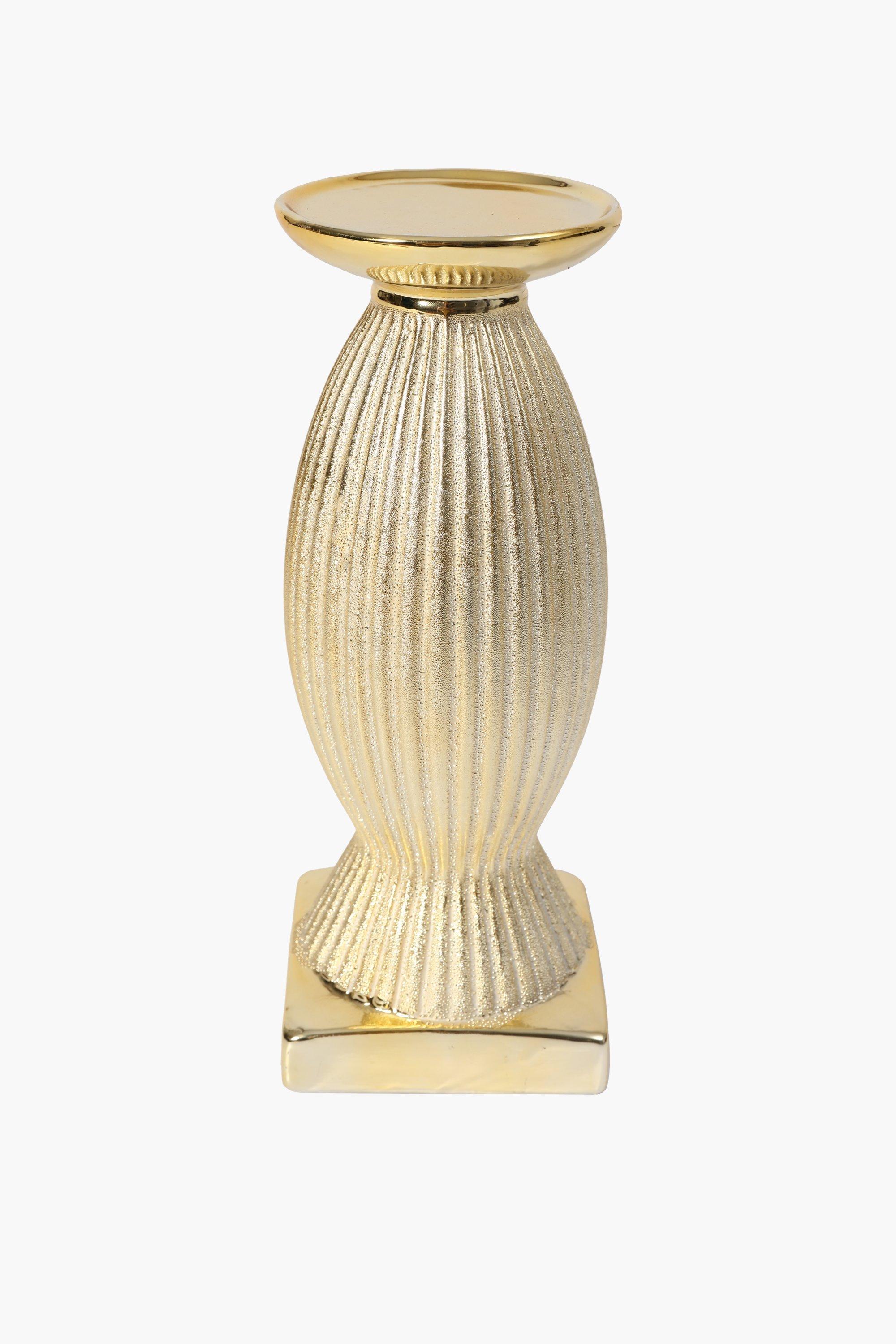 Ceramic Ribbed Candle Holder