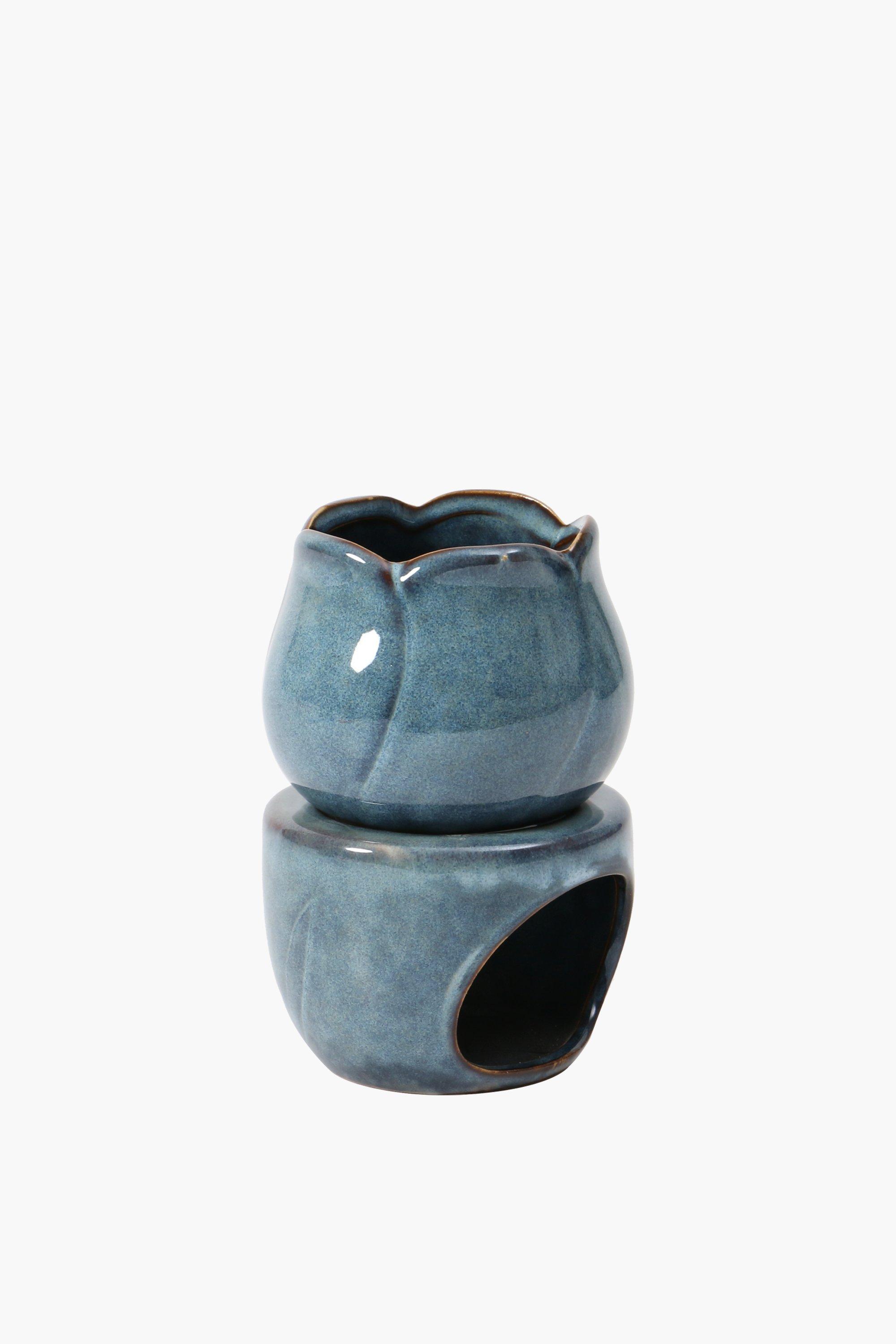 Demin Rose Ceramic Oil Burner 8x14cm