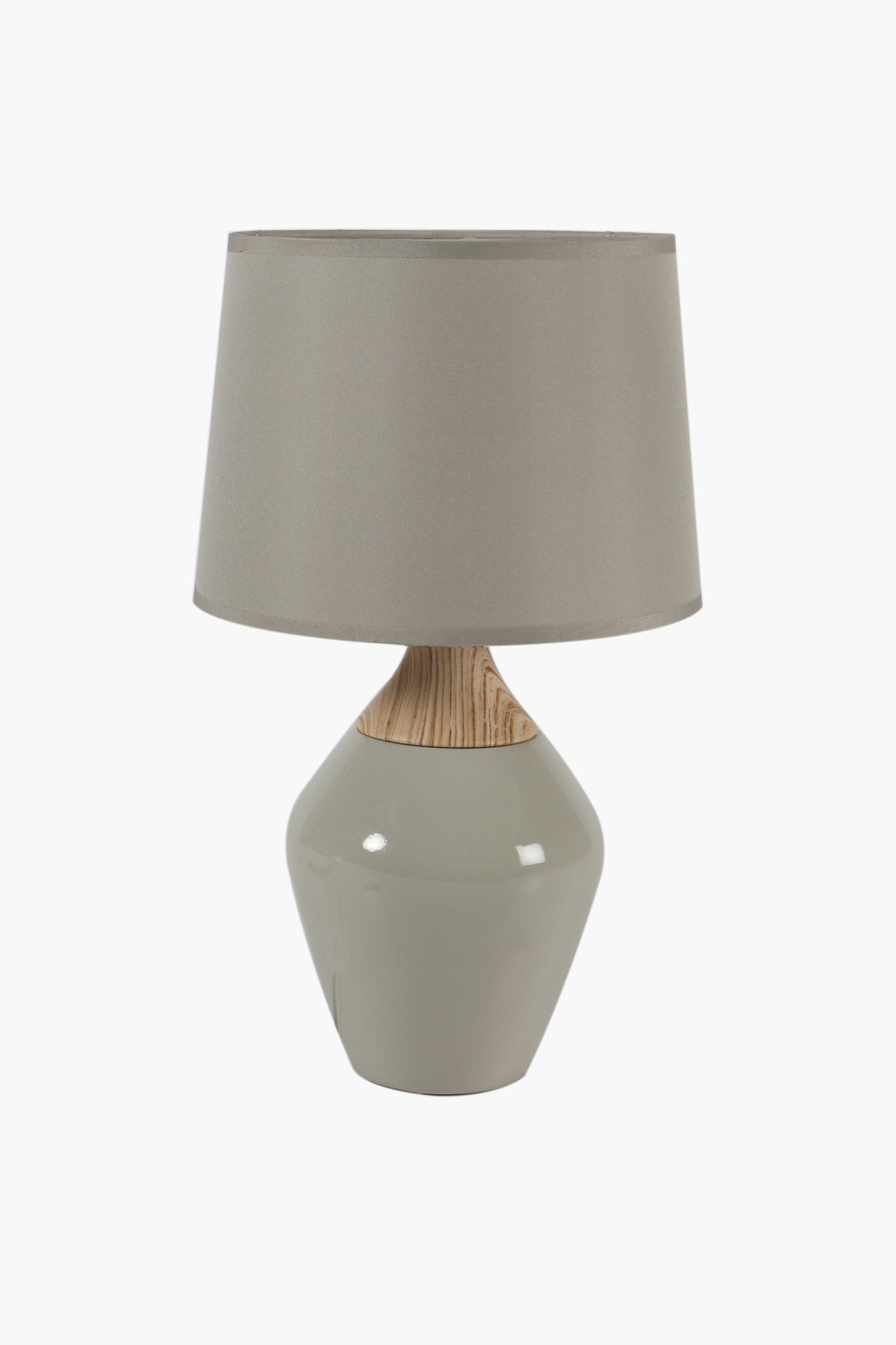 Ceramic And Wood Lamp Set