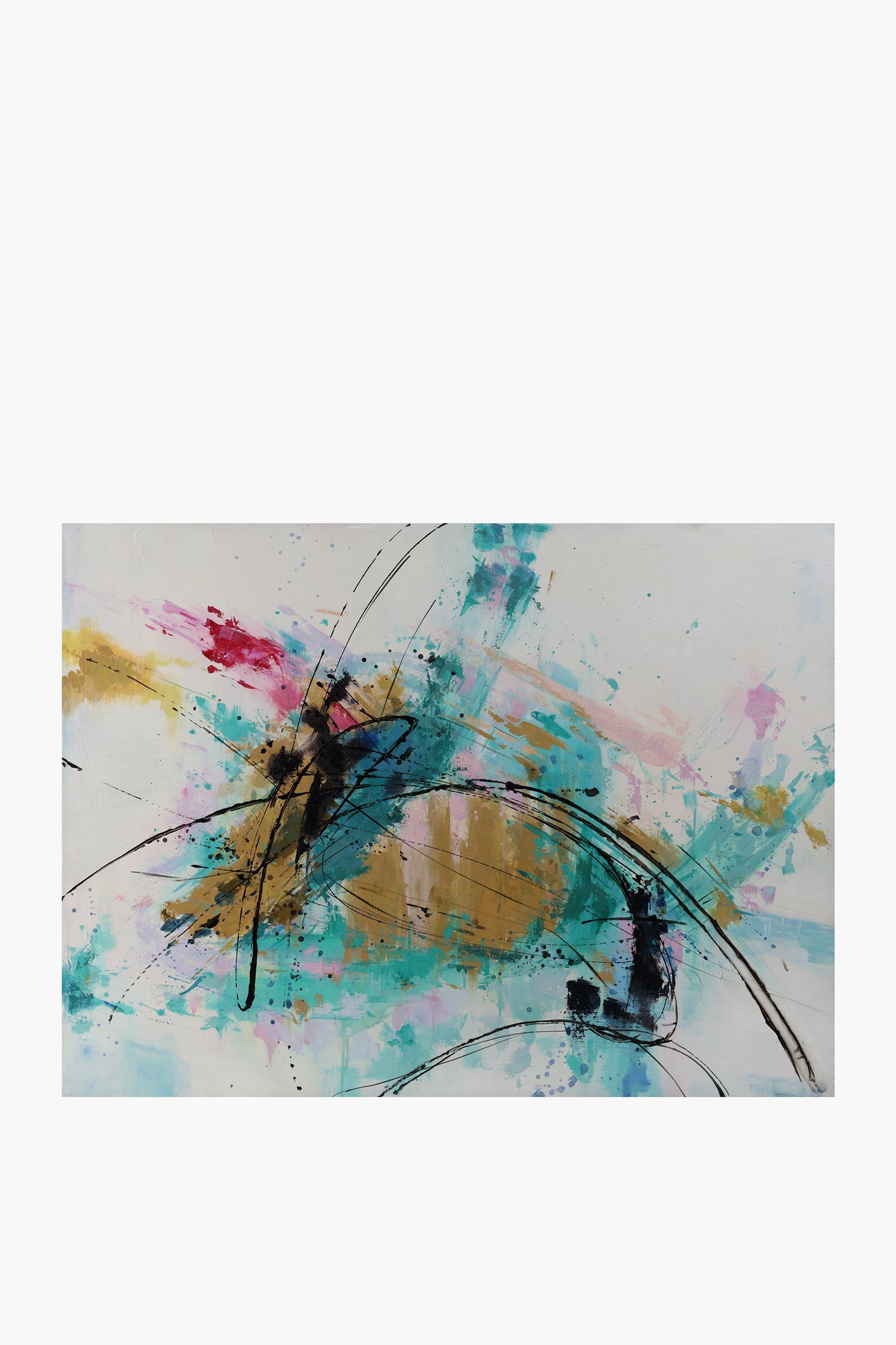 Hand Painted Abstract Splash Canvas, 90x120cm