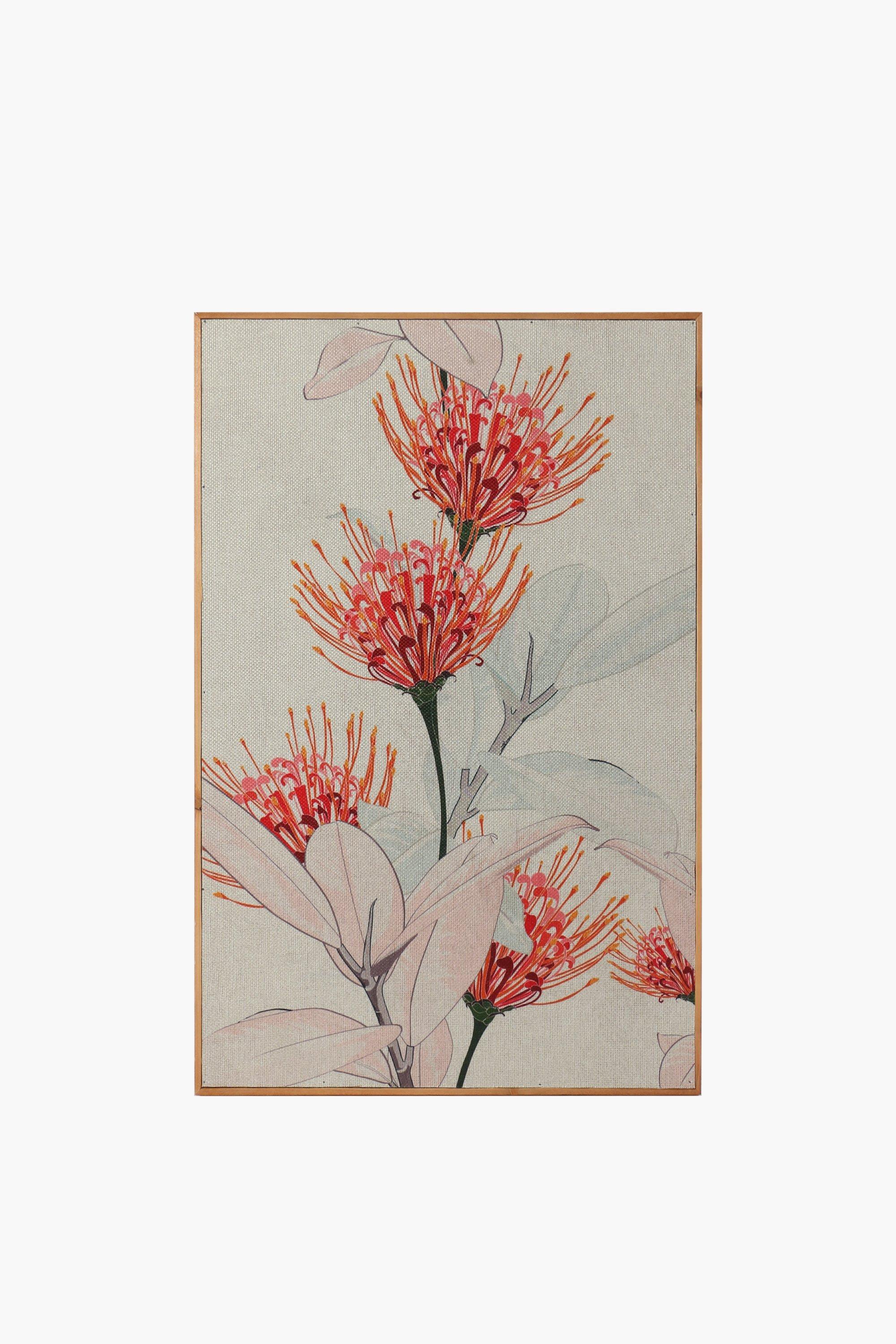 Framed Textured Protea Canvas 40x60cm