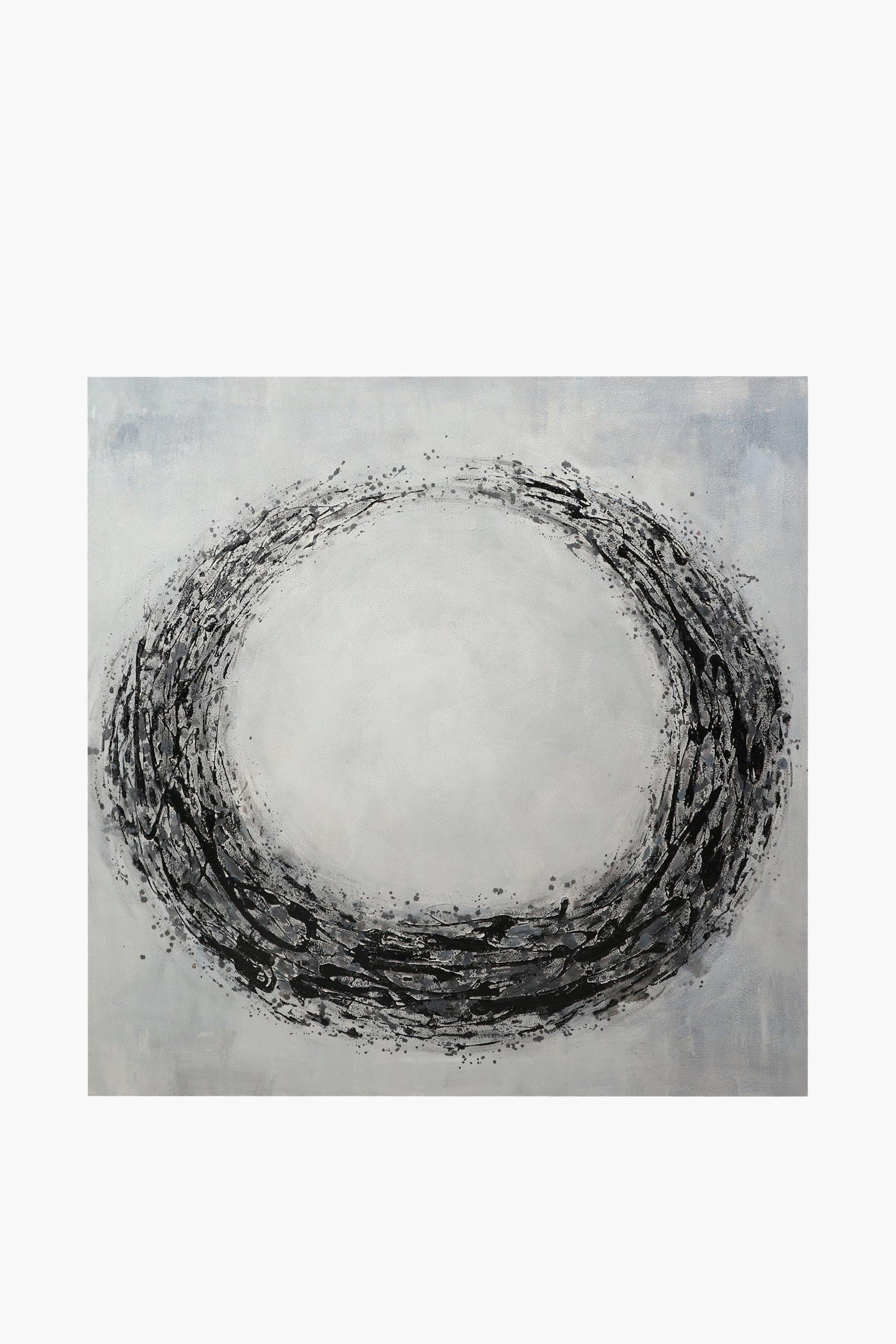 Hand-painted Urban Geo Canvas, 140x140cm