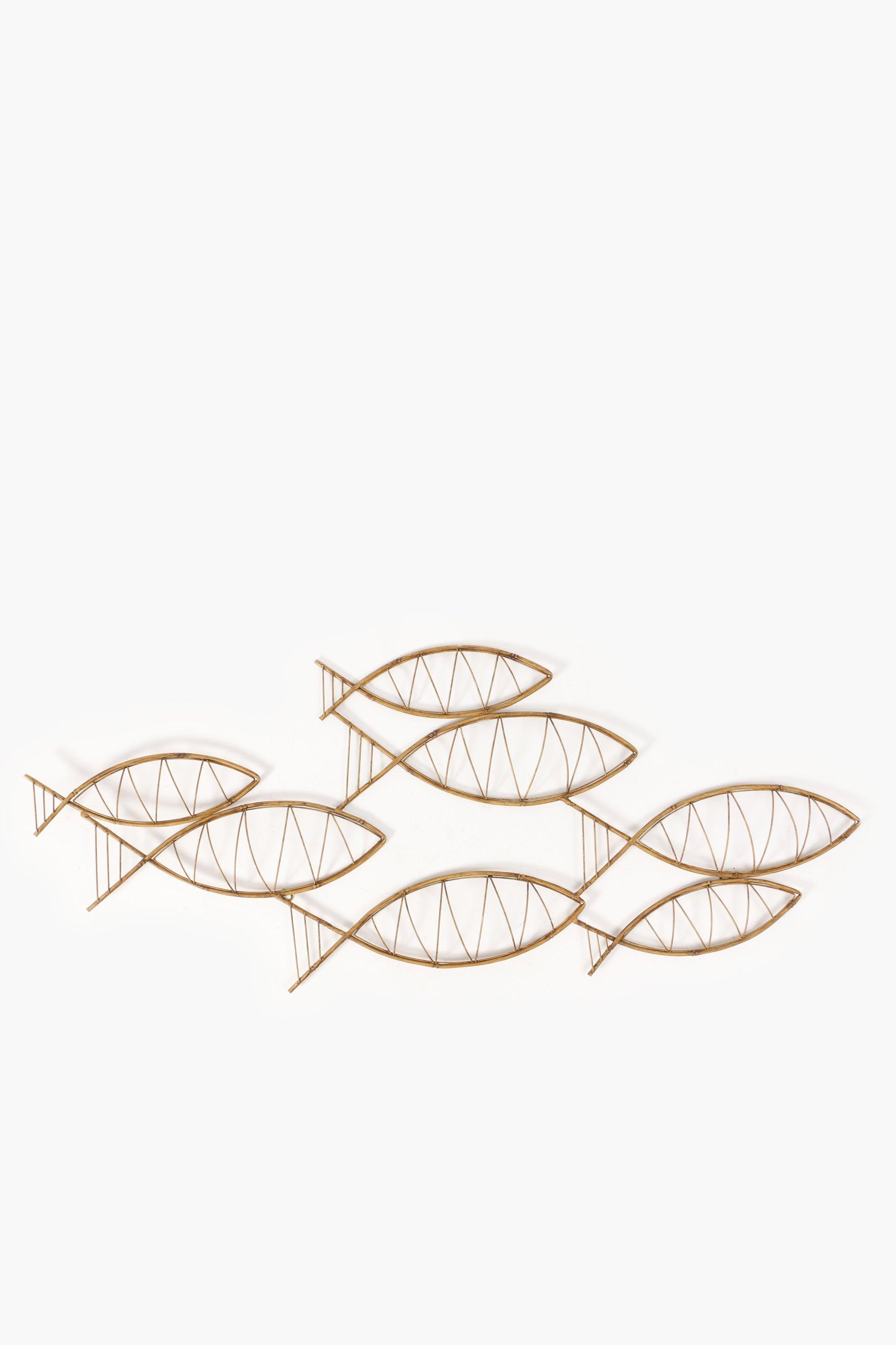 Rustic Dimensional Fish Wall Art, 90x40cm