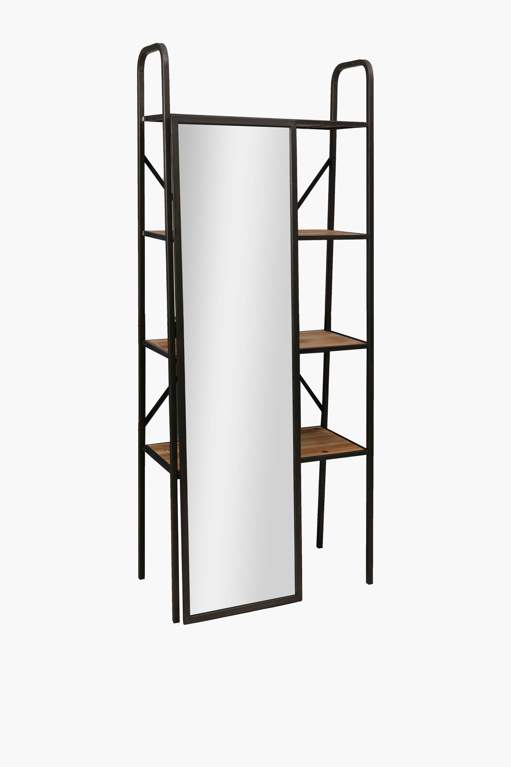 4 Tier Mirror Standing Shelf