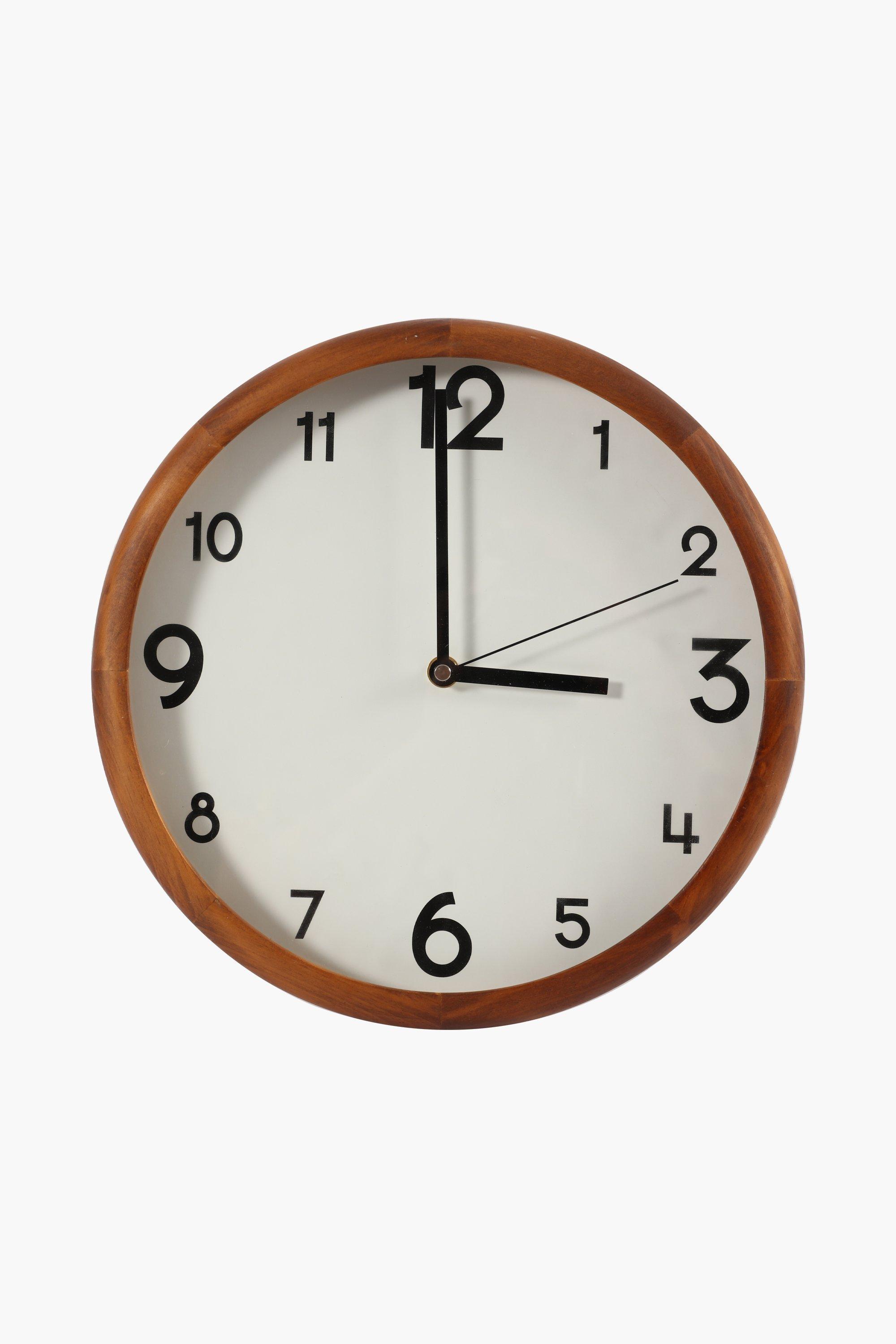 Chestnut Wood Clock, 30cm