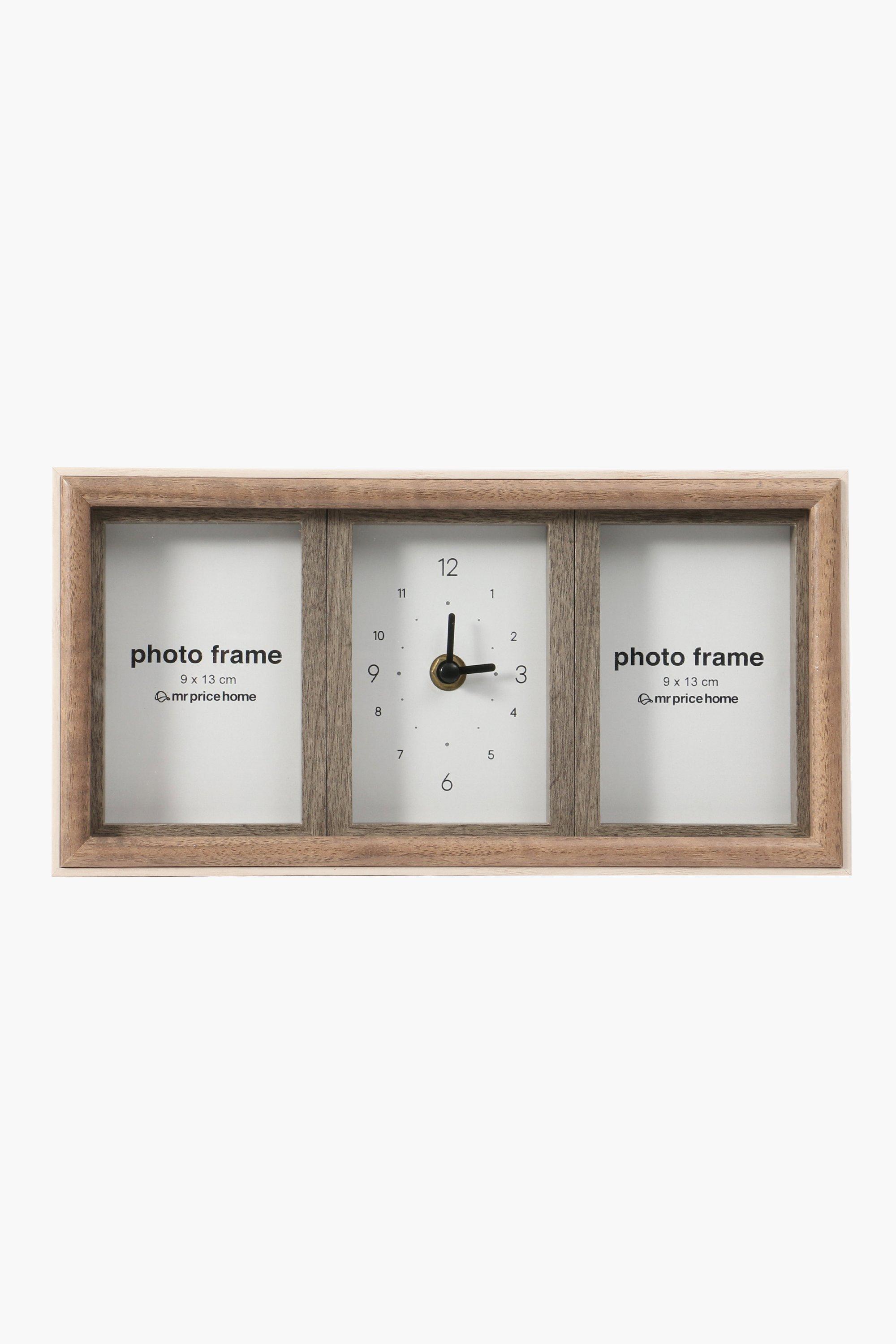 Wooden 3 Frame Clock, 29,5x14,5cm