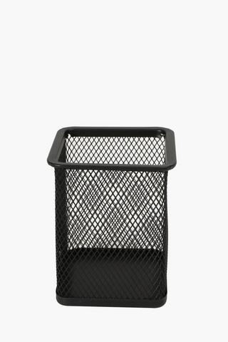 Metal Mesh Square Pen Holder