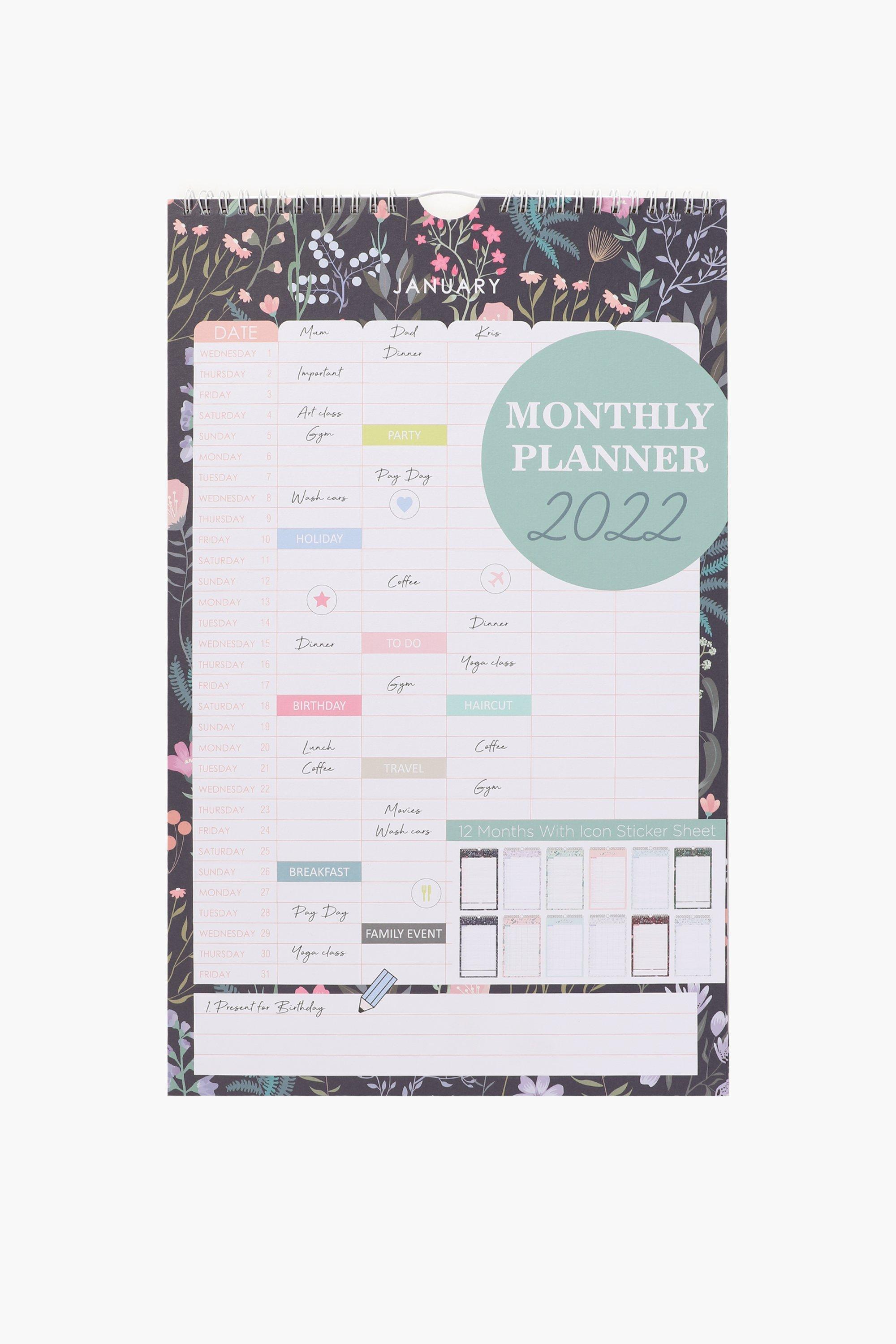 2022 Spiral Flip Monthly Calendar