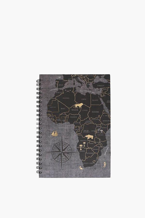 World Map Spiral Notebook A4