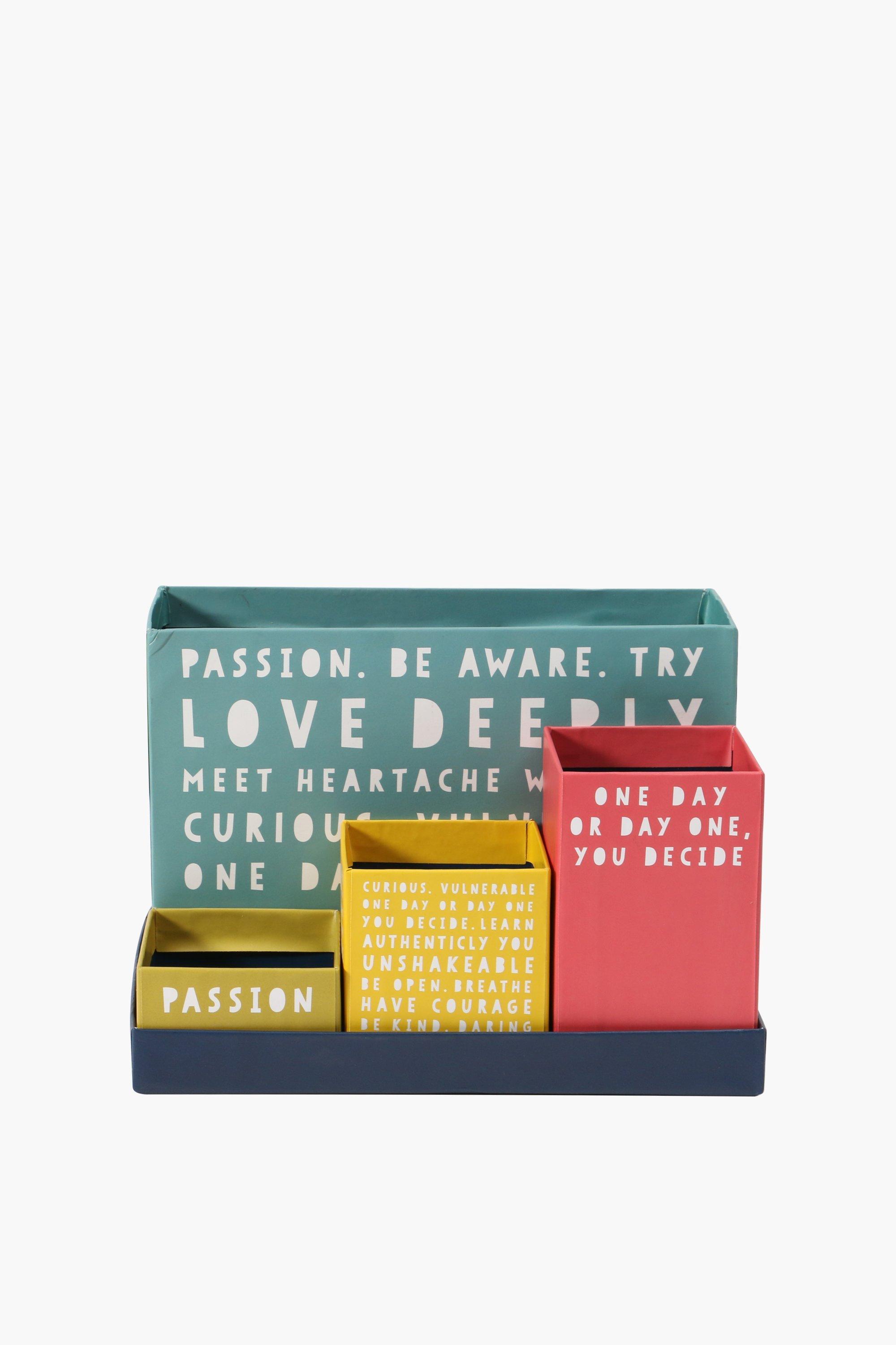 5 Piece Fun Quotes Office Storage Set