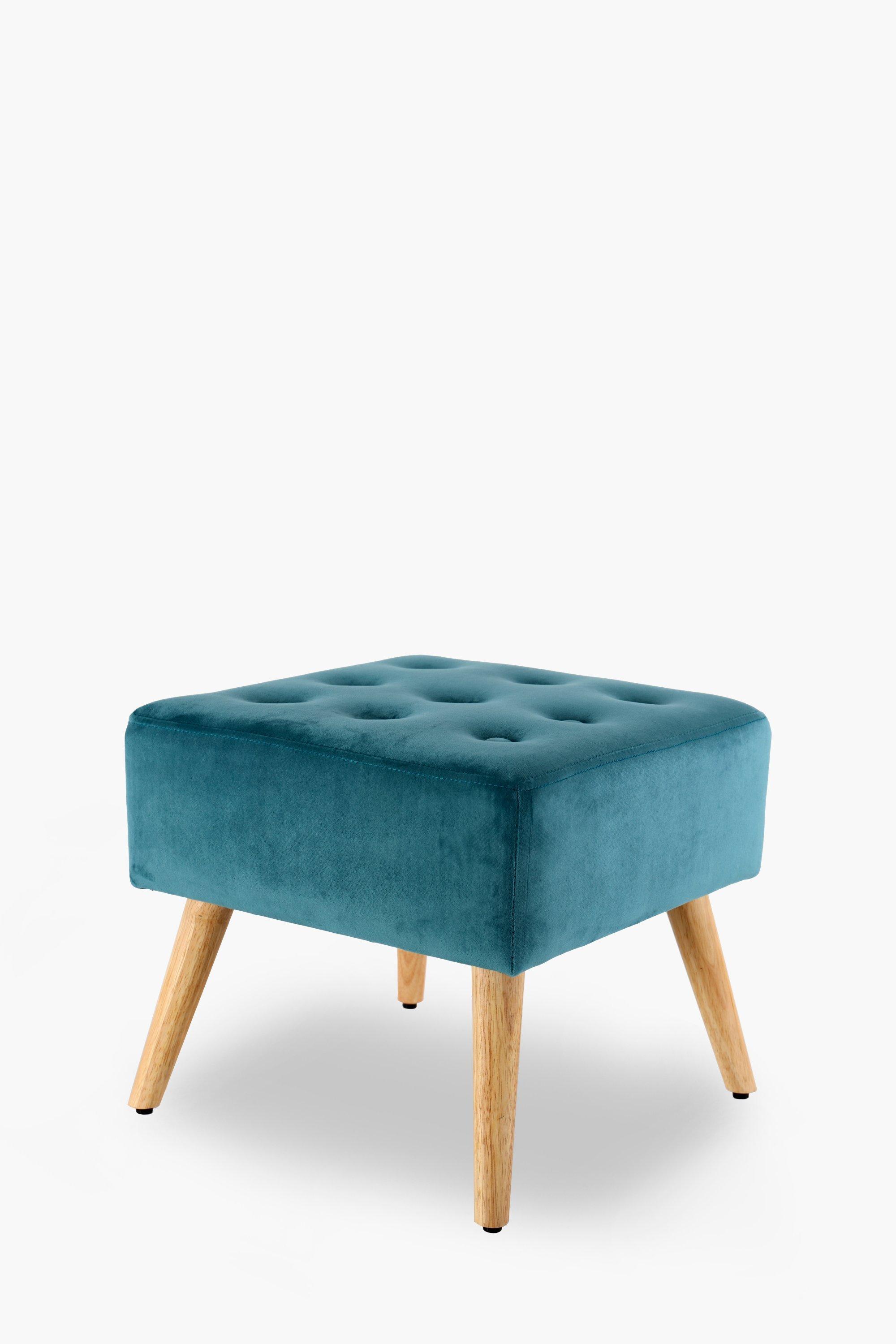 Square Velvet Stool