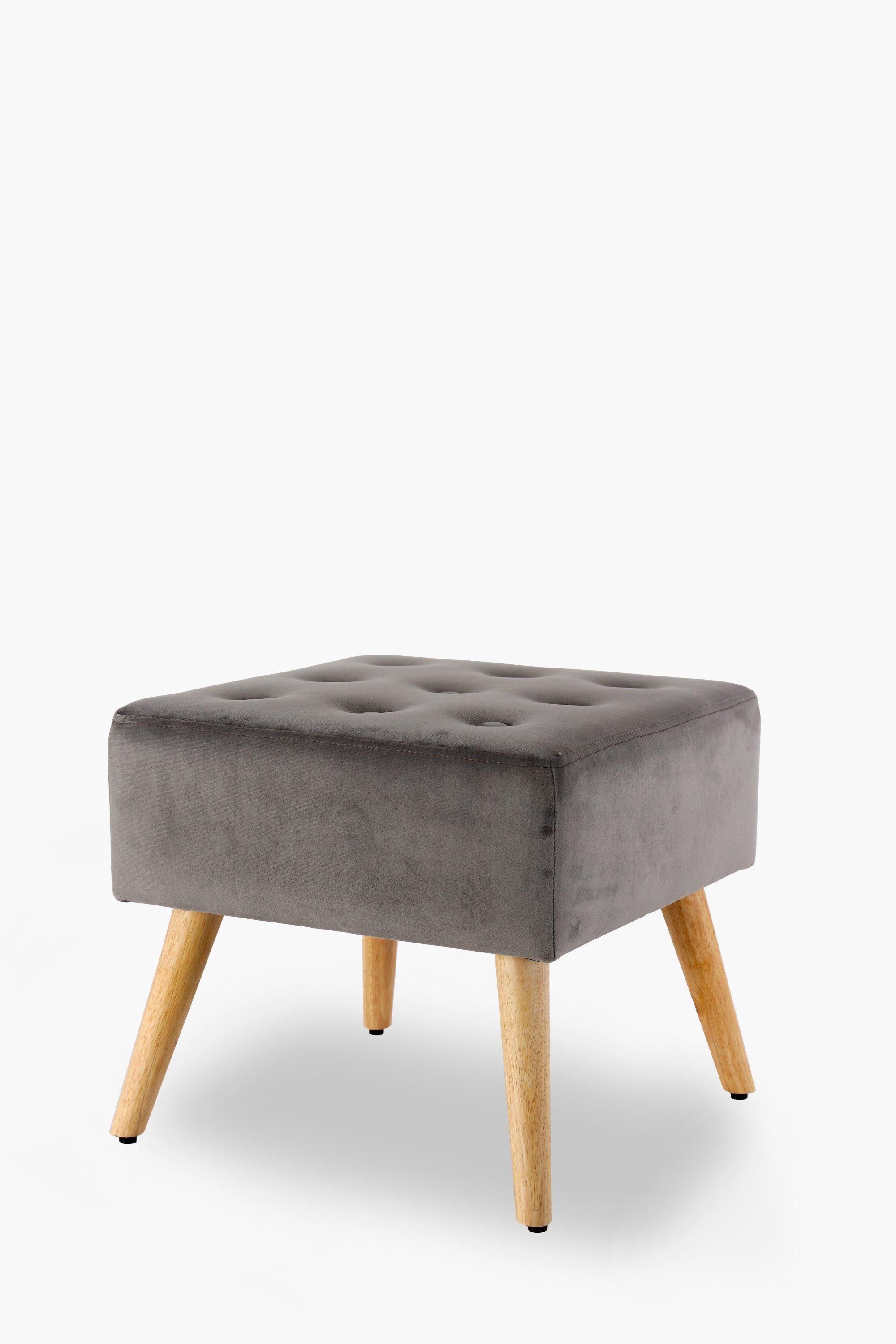 Square Velvet Stool