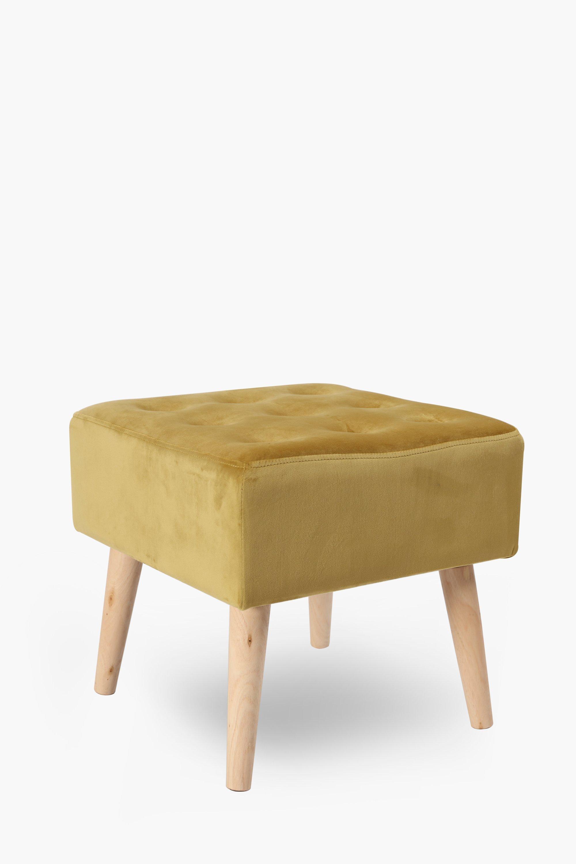 Square Velvet Stool