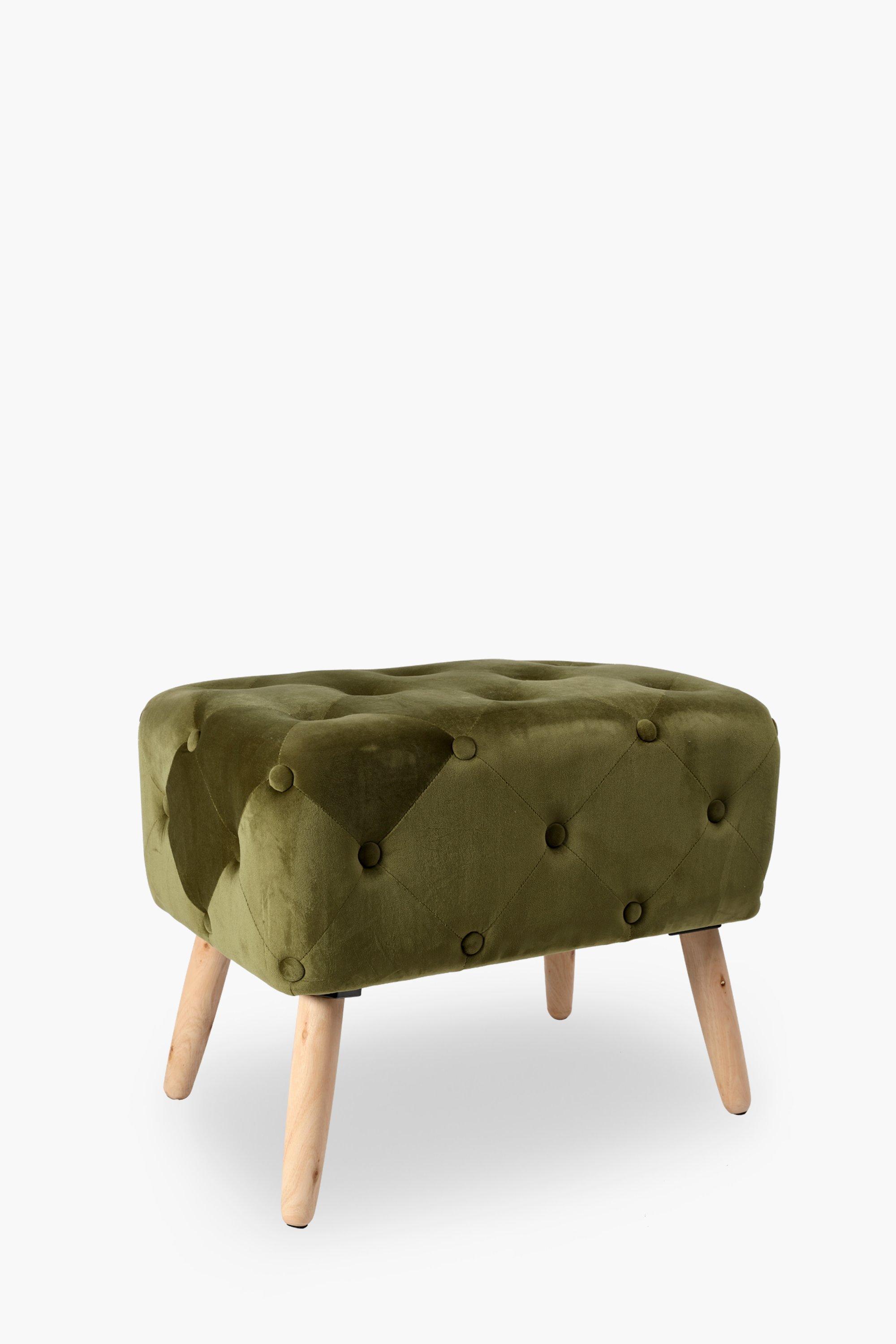 Velvet Deep Button Stool