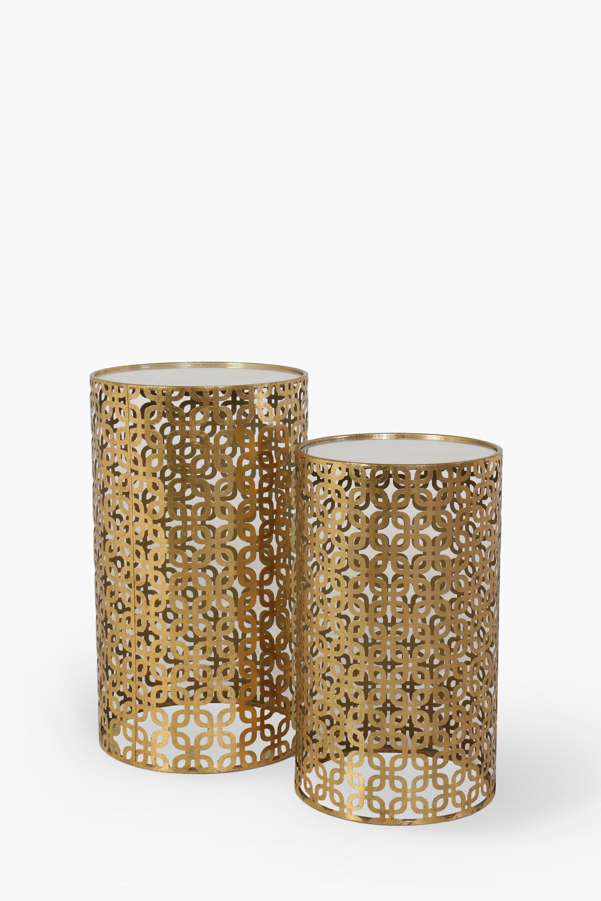 Metallic Drum Nested Side Tables