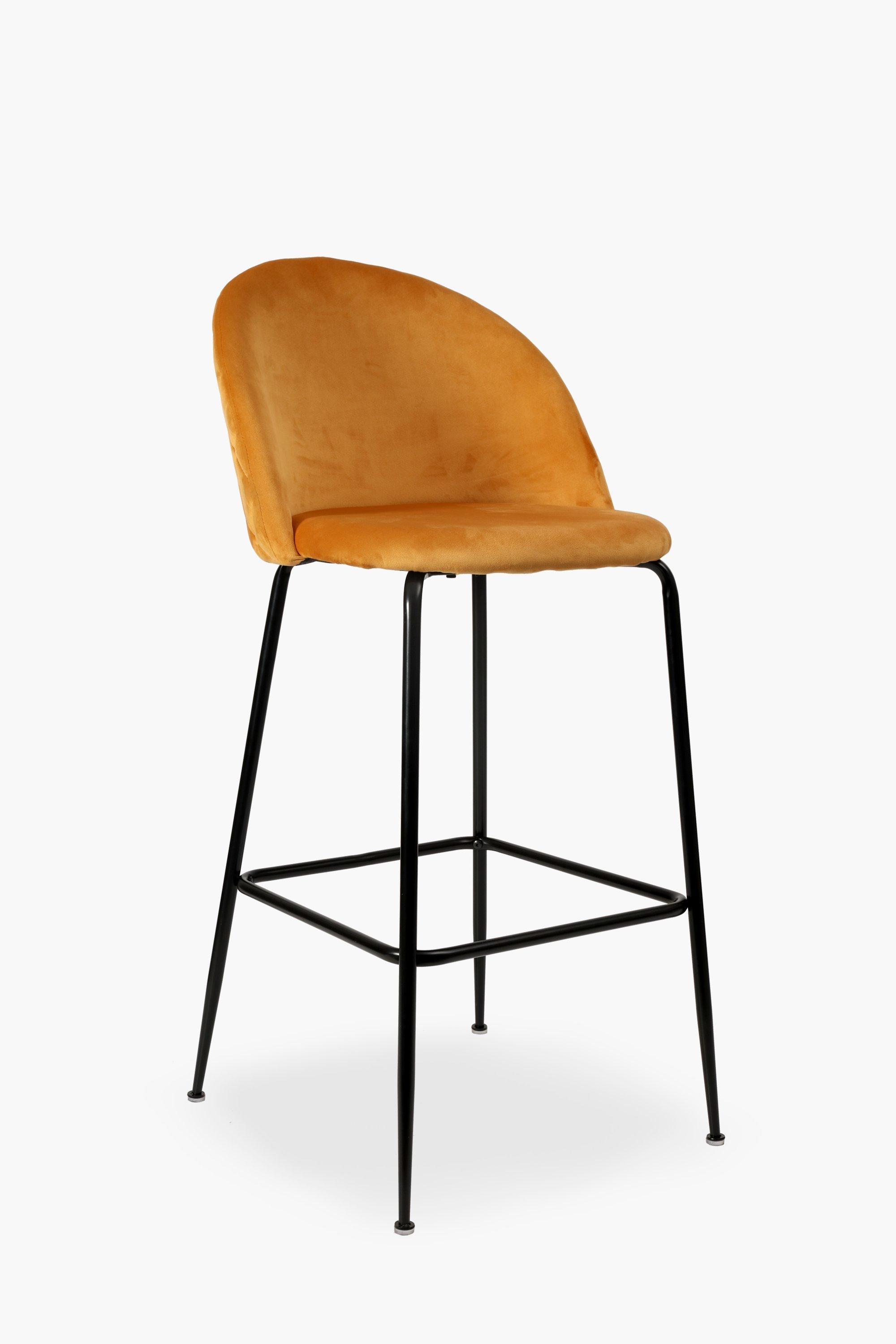 Round Back Quilted Velvet Bar Chair