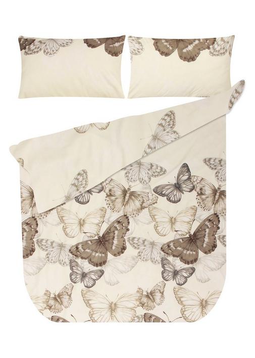 BUTTERFLY GENTLE TOUCH DUVET COVER SET Q Taupe SHEET STREET