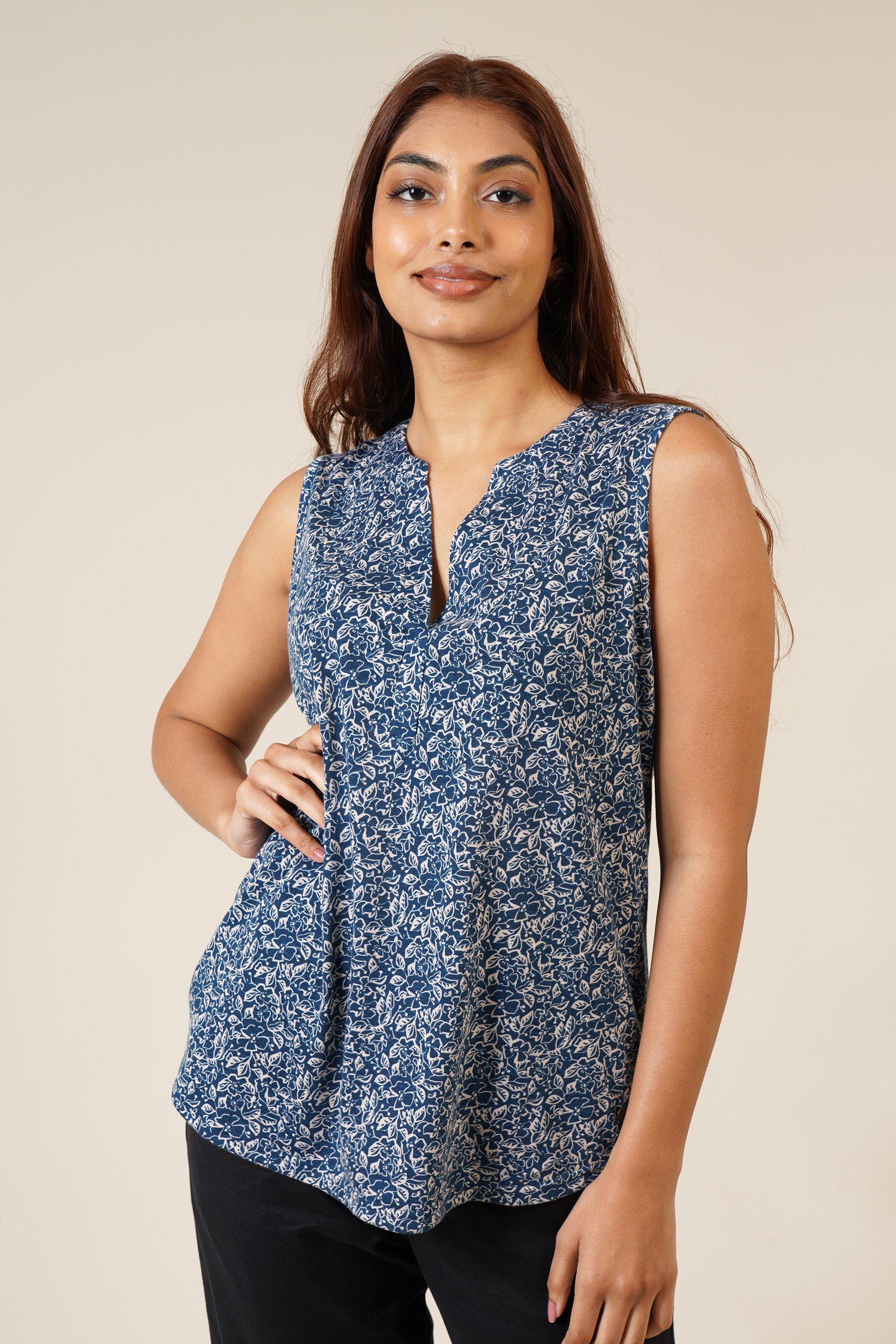 Split Neckline Blouse