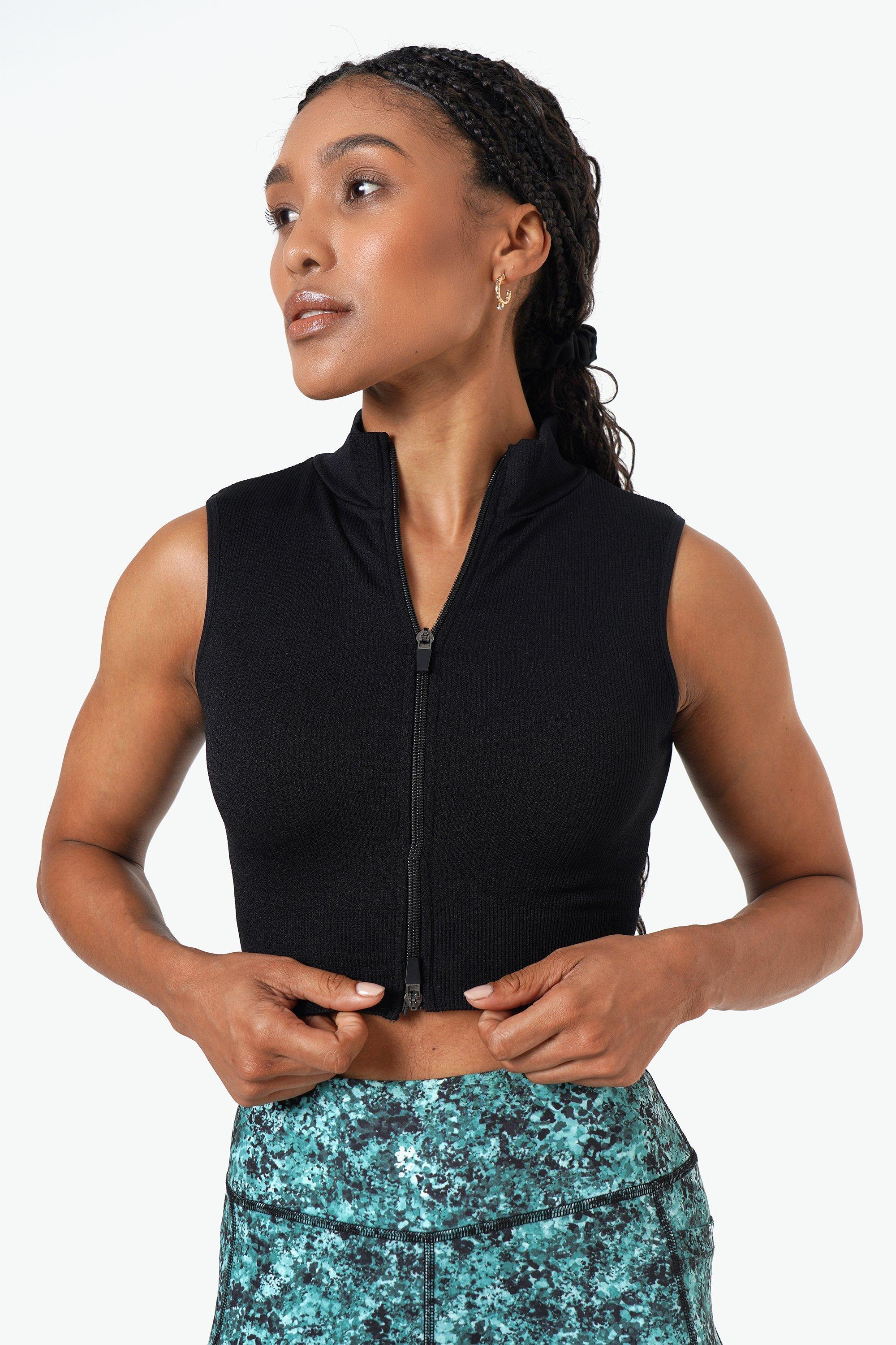 Seamless Double Zip Cropped Tank