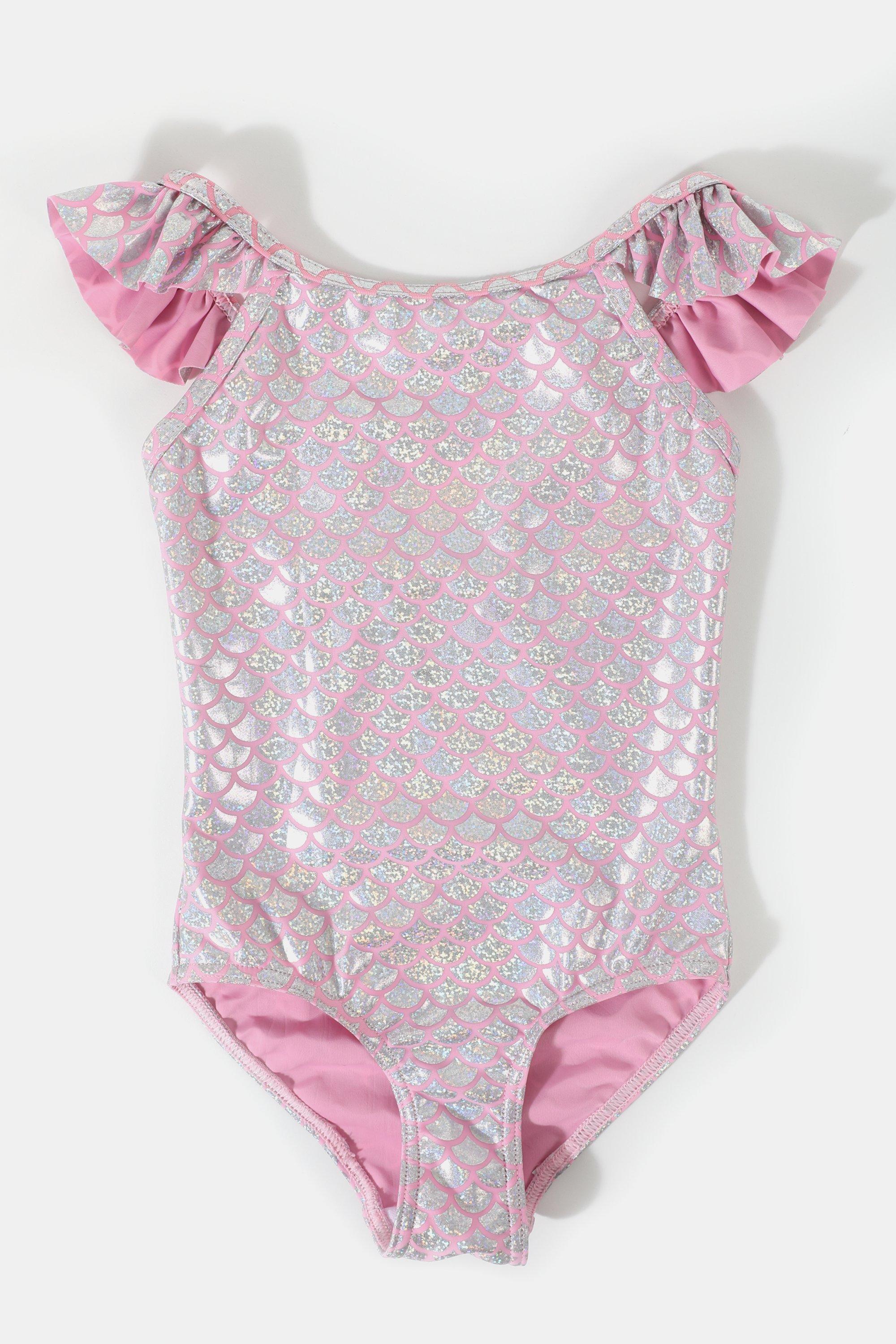 Frill Sleeve Swimming Costume