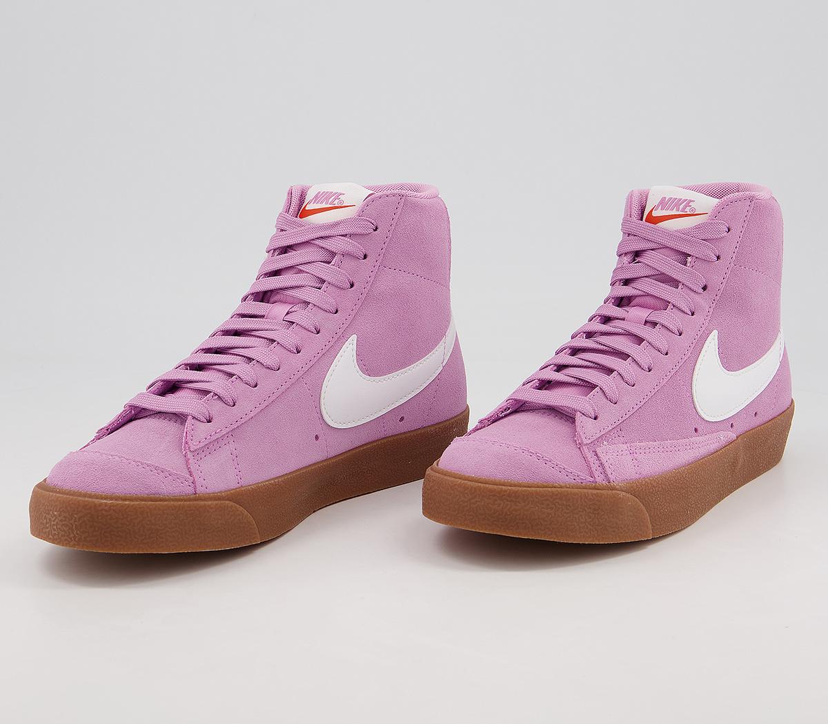 Nike Blazer Mid 77 Trainers Suede Beyond Pink White Gum Brown - Women's ...